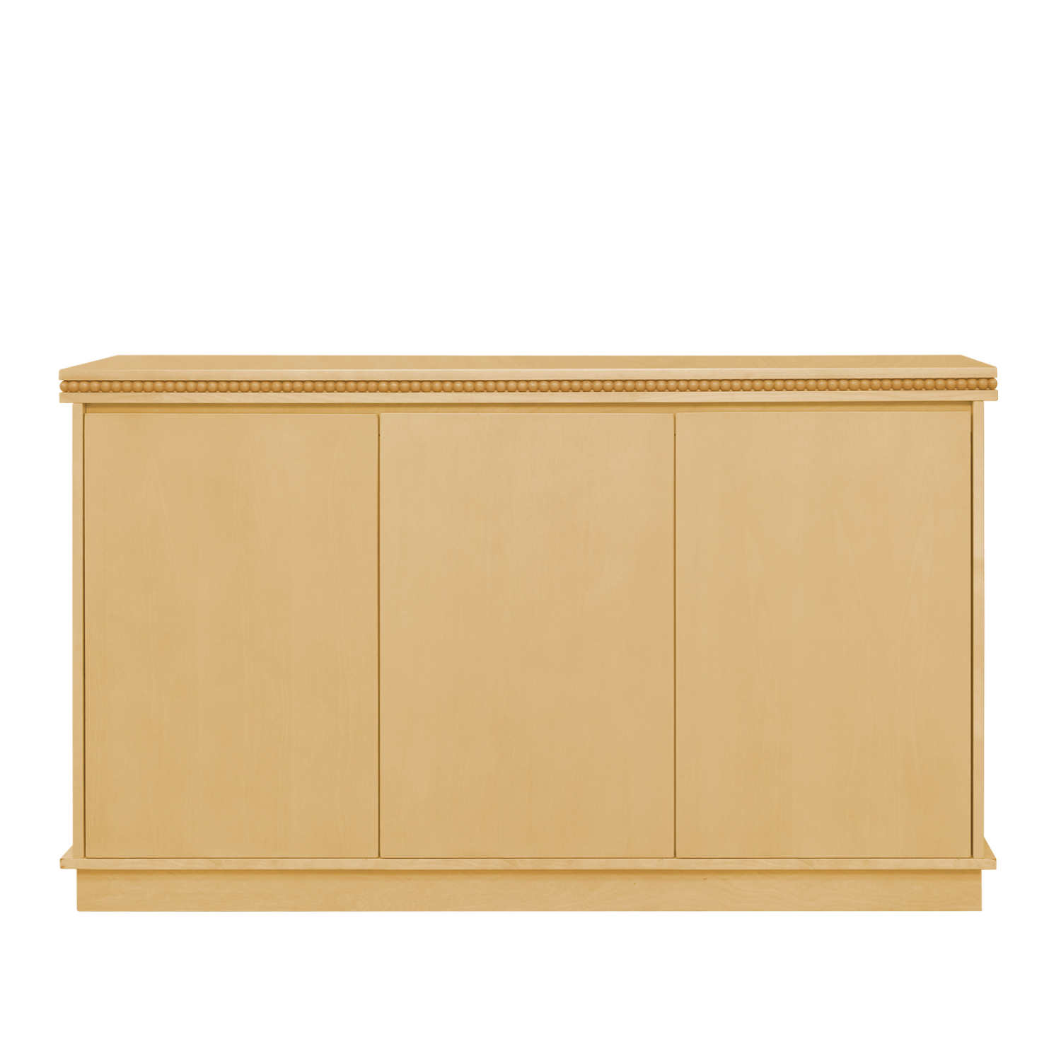 Lisonu 55 Inch Wooden Sideboard with Beaded Trim, Natural Wood Buffet ...