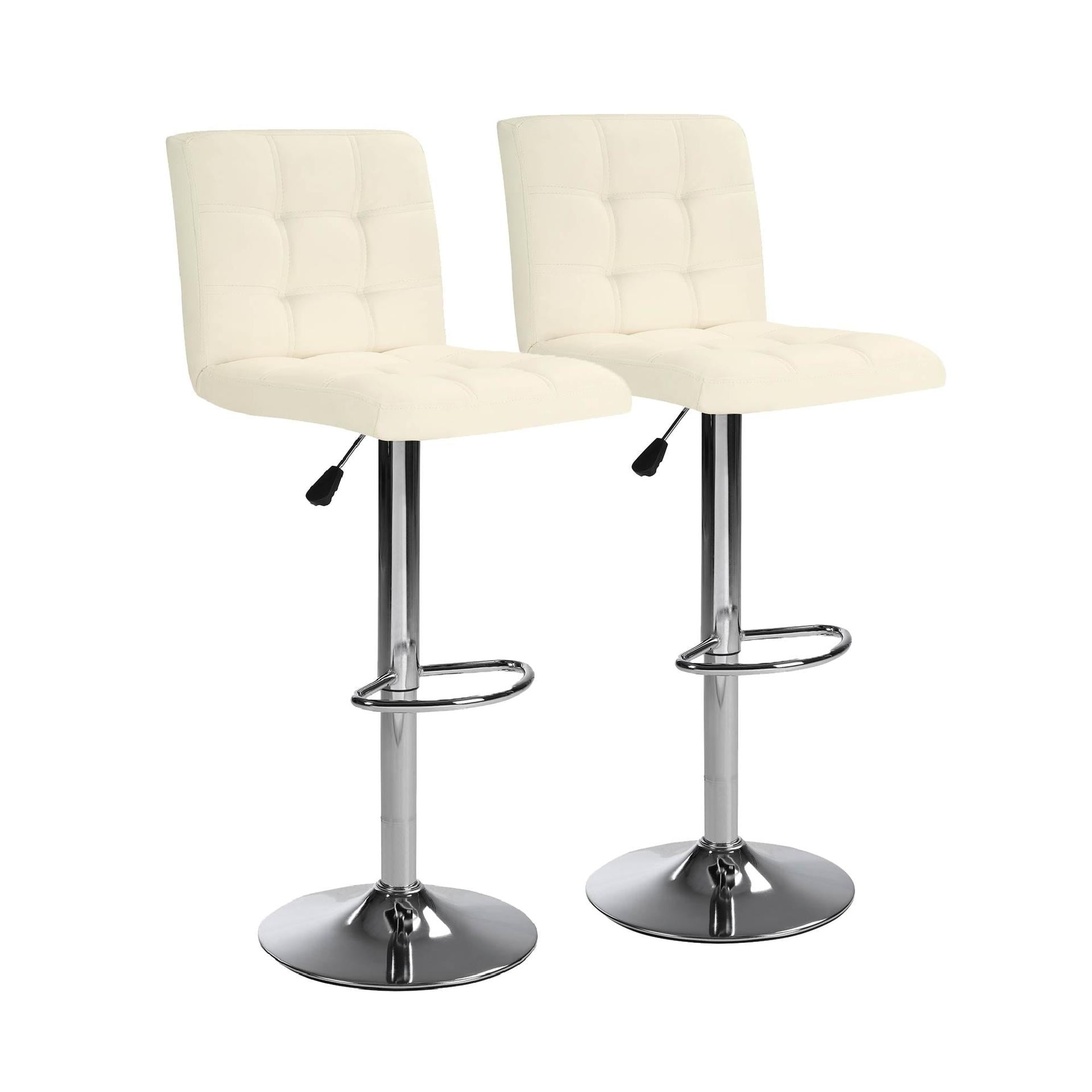 Lisonu Adjustable Bar Stools Set of 2 - Modern Counter Height Swivel ...