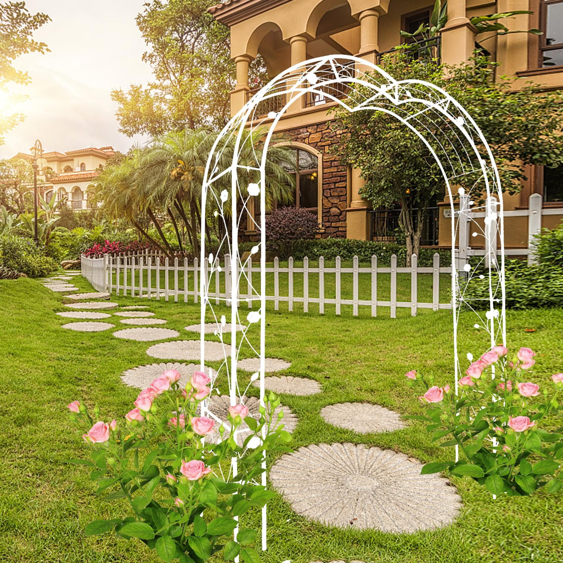 Lisonu Adjustable Metal Garden Arch, Configurable Arbor Trellis for ...