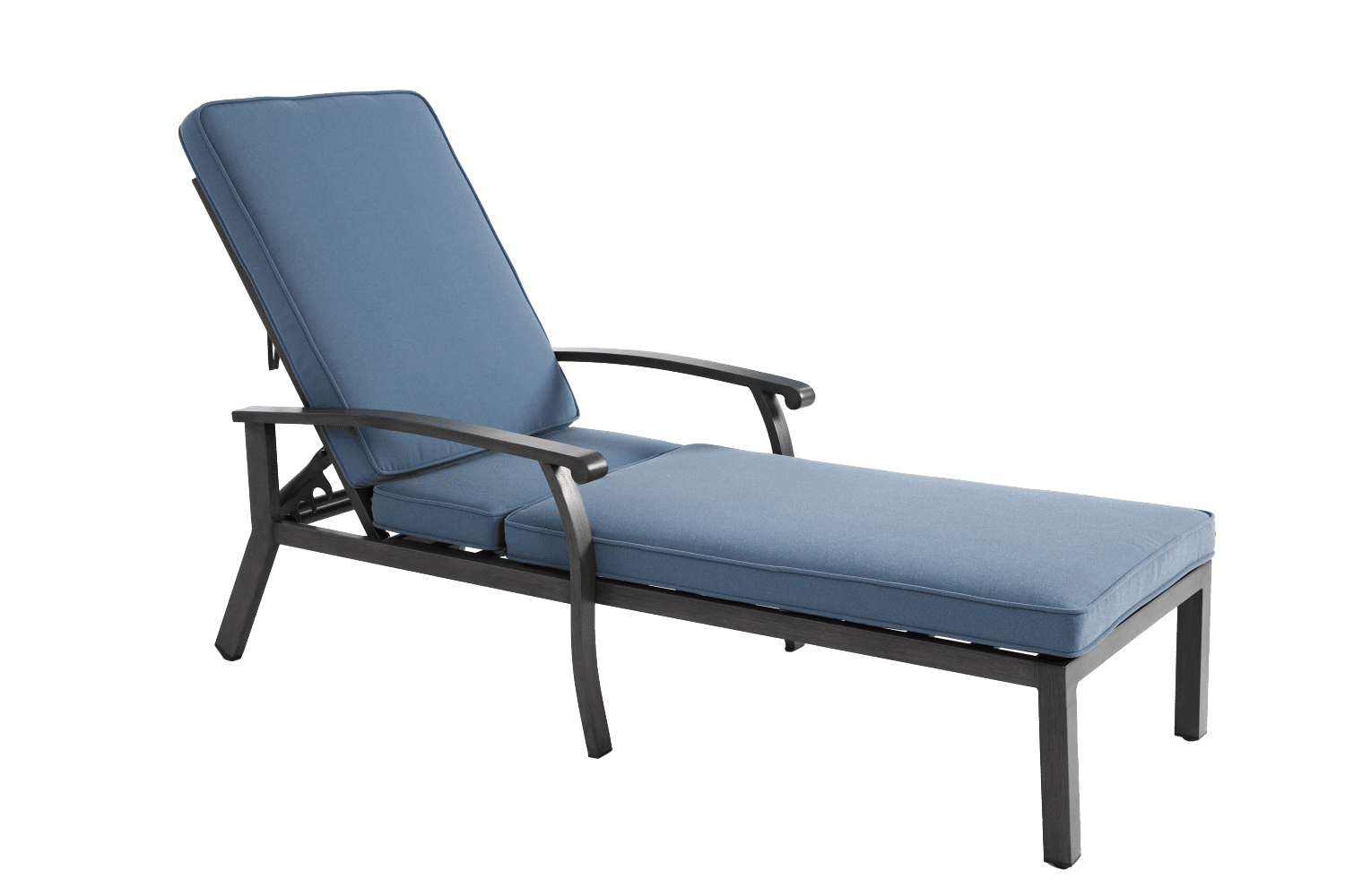 Lisonu Cast Aluminum Chaise Lounge with Wheels, Adjustable Cross-Weave ...
