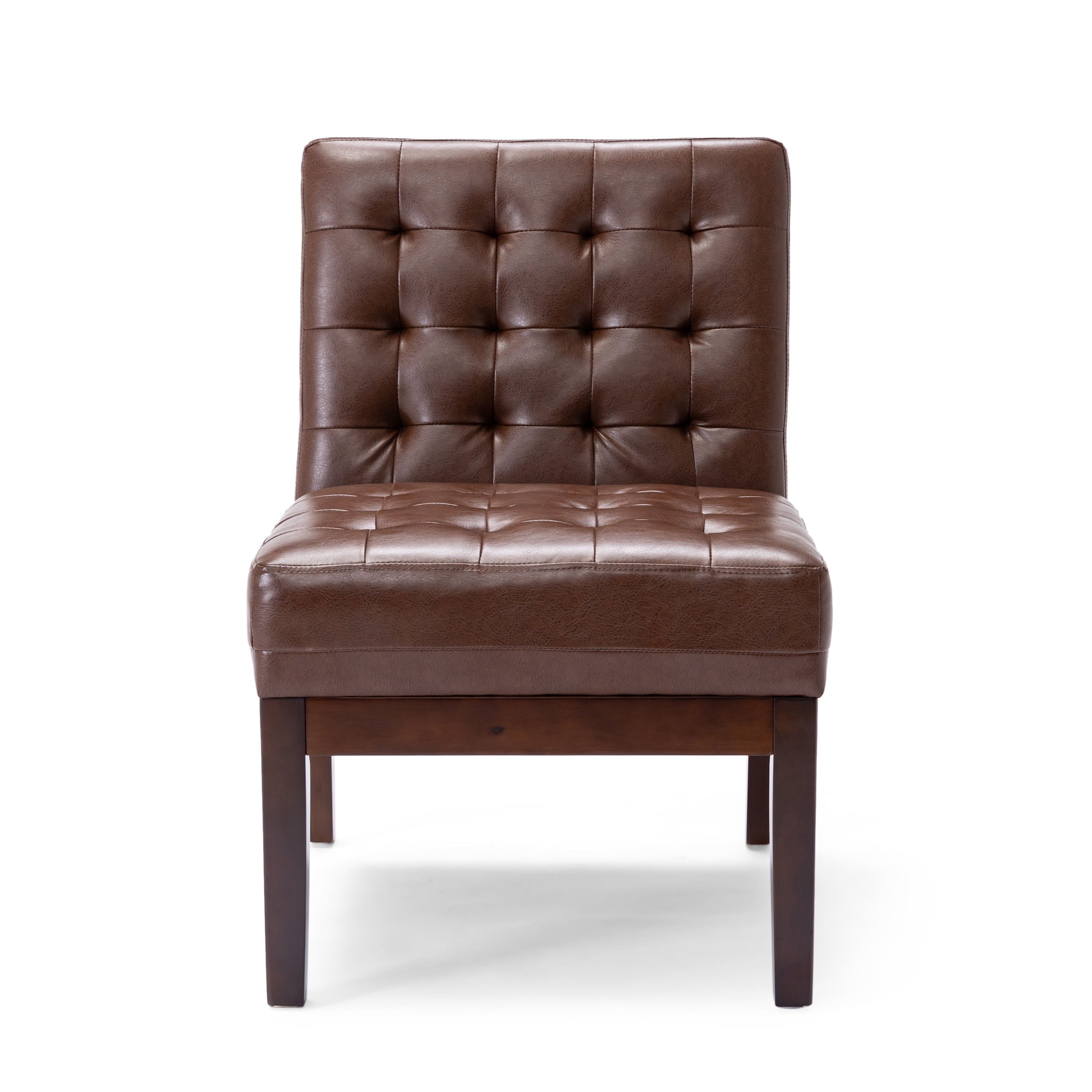 Lisonu Contemporary Dark Brown Accent Chair with Tufted Waffle Stitch ...