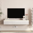 Lisonu Floating TV Stand Wall Mounted Shelf with Touch LED & Built-In ...