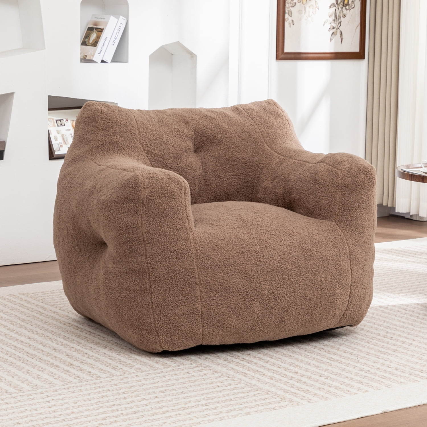 Lisonu Foam Filled Sofa Chair, Large Lounger with Armrests for Adults ...