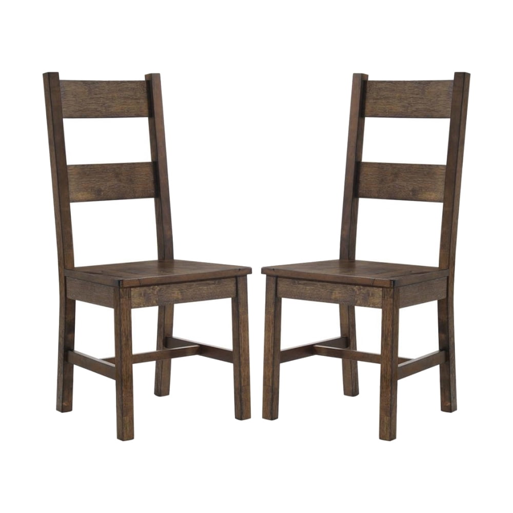 Lisonu Rustic Farmhouse Dining Chairs, Set of 2, High Ladder Back Solid ...