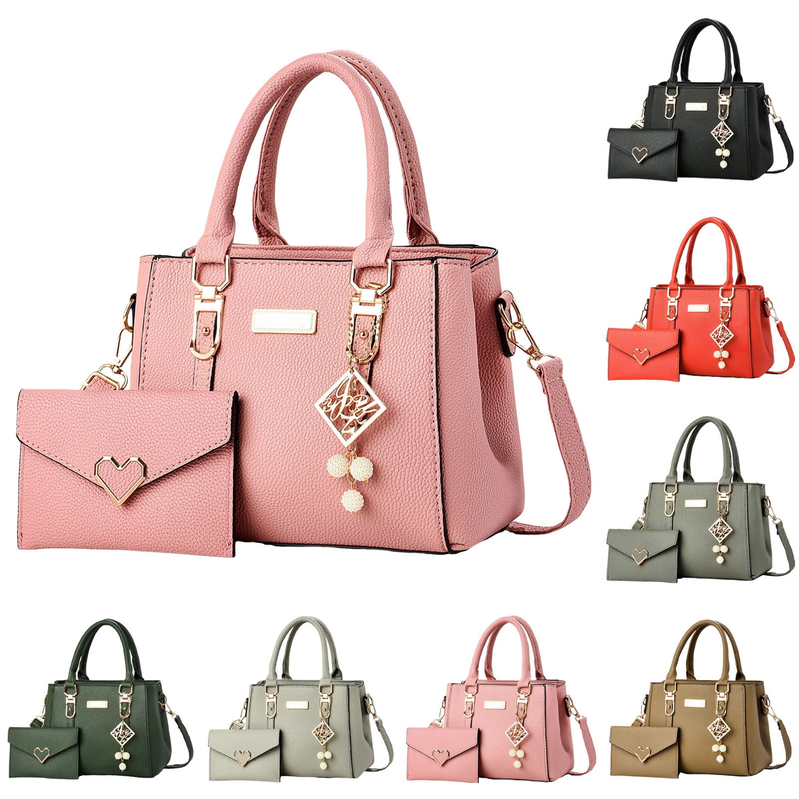 Lispipm 2pcs Women Handbags and Purses Fashion Pendant Shoulder ...