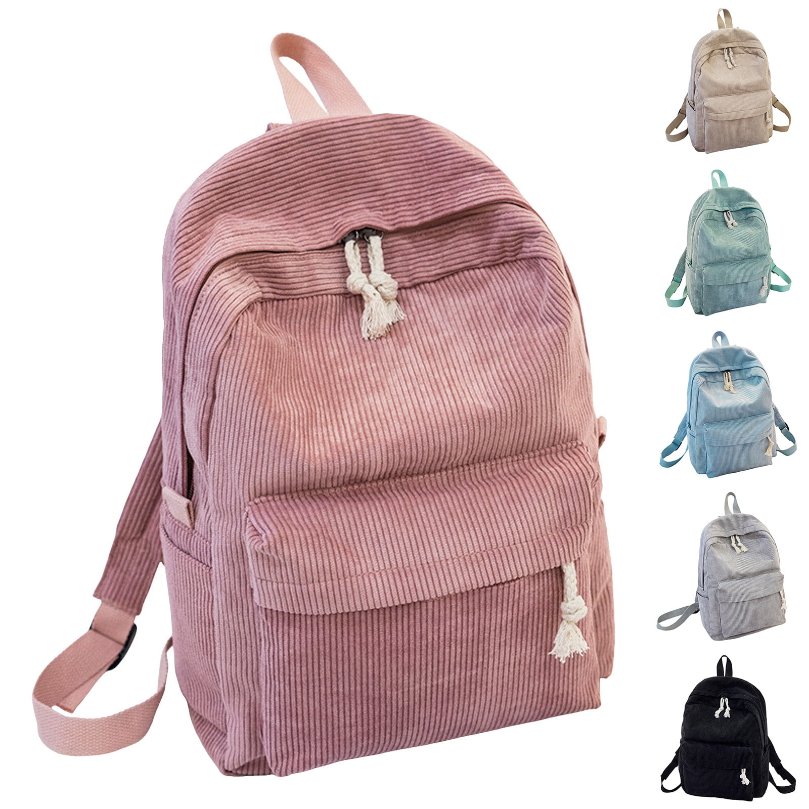 Lispipm Canvas Backpack for Women Large Capacity Casual School Bookbag ...