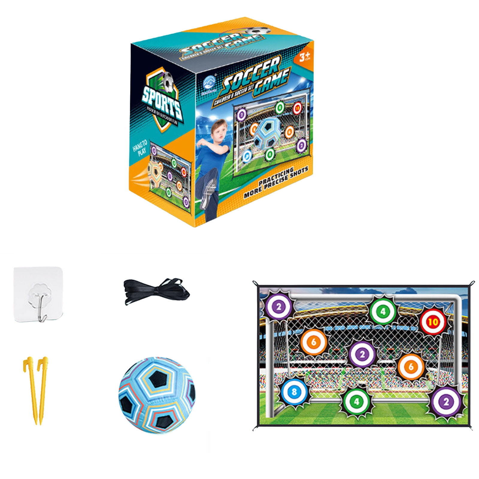 Lispipm Soccer Ball Game Mat Set Soccer Ball Indoor Target Toss Party ...