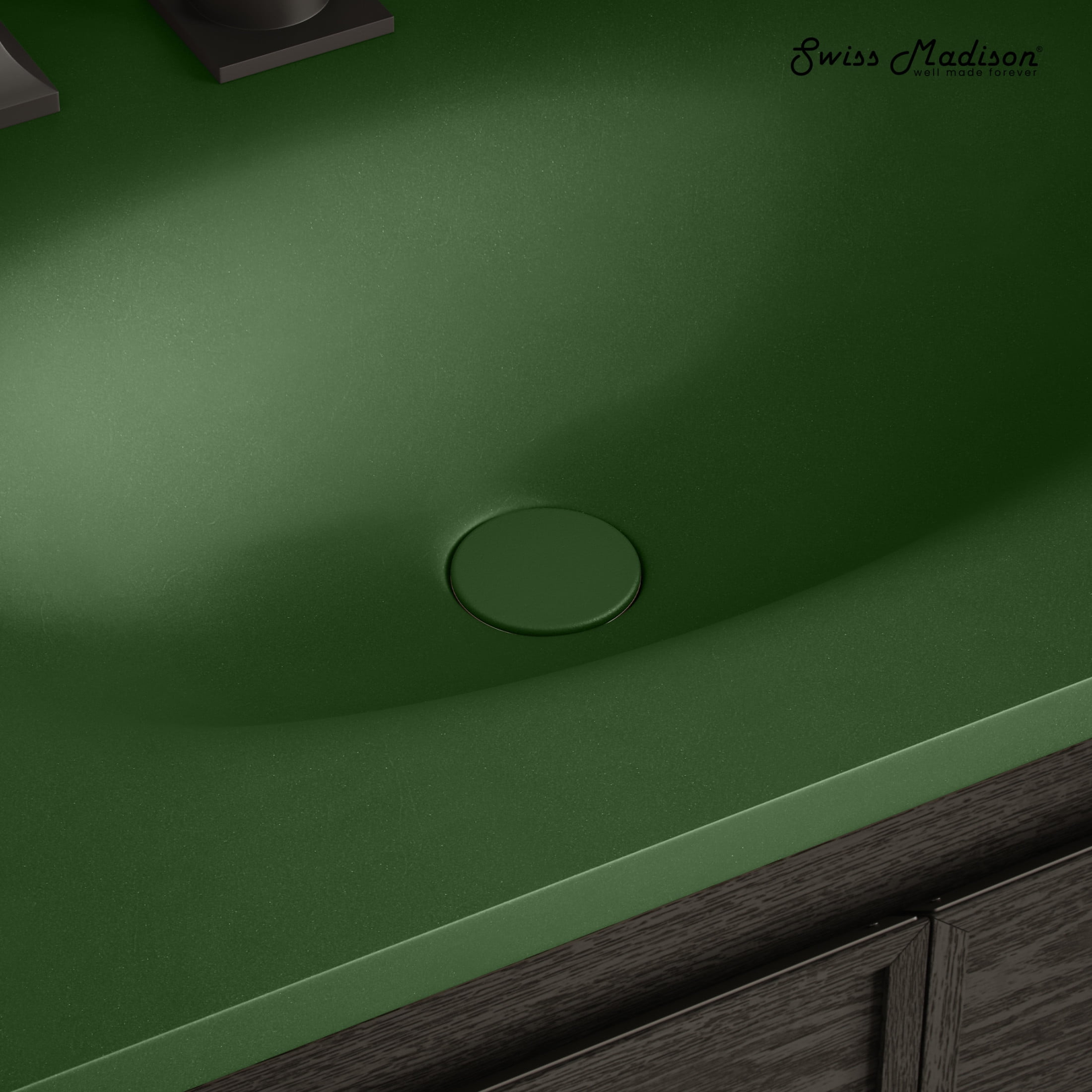 Lisse Concrete Bathroom Sink Non-Overflow Pop Up Drain in Matte Royal ...