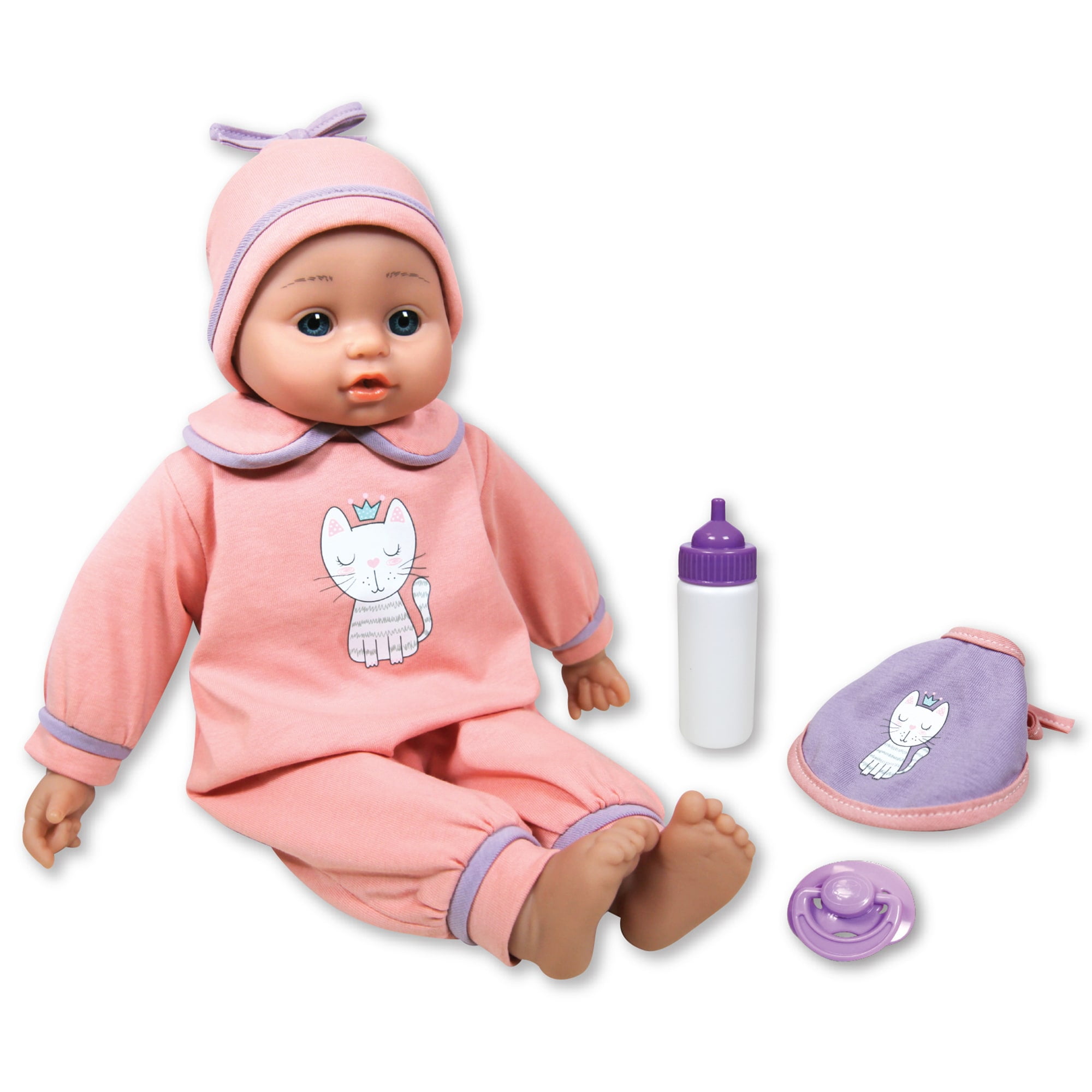 Lissi: 15" Interactive Baby Doll Jamie in Pink Kitty, Kids Ages 2 ...