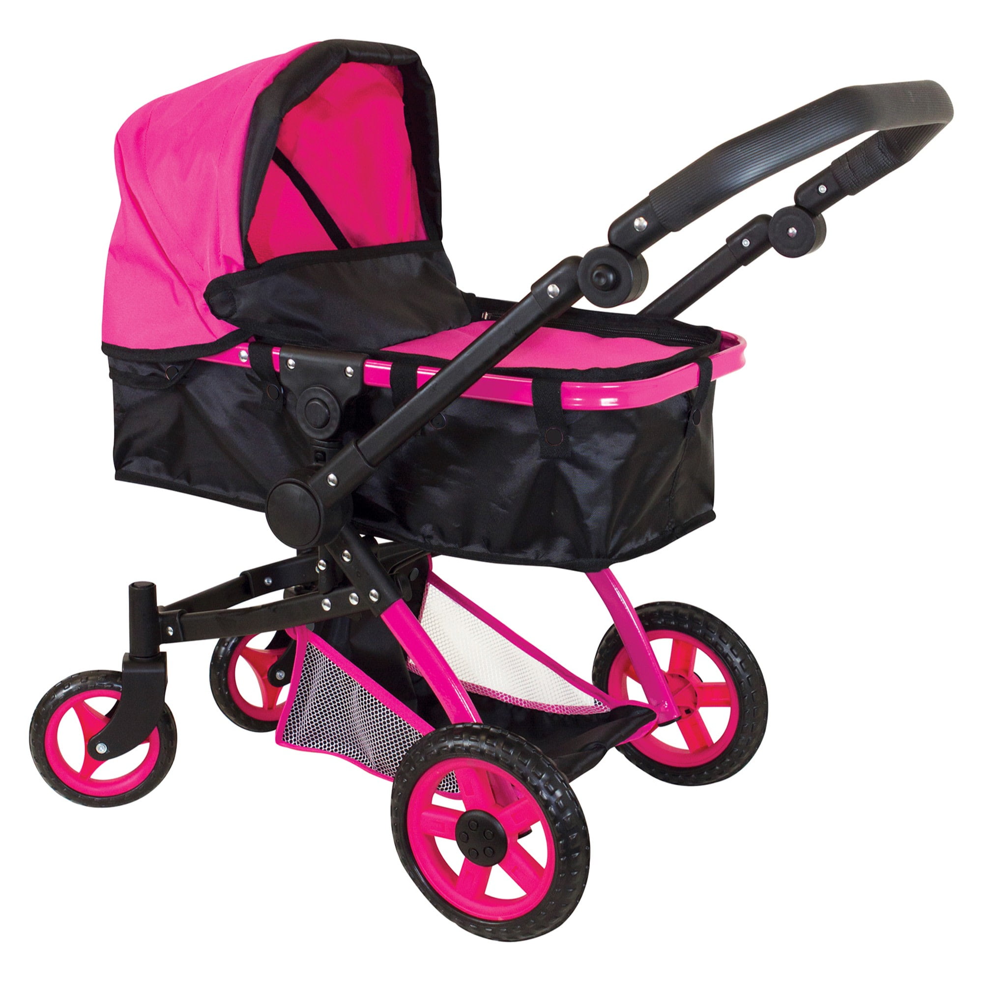 Lissi: Urban Baby Doll Pram - Black & Hot Pink - Stroller Accessory For ...