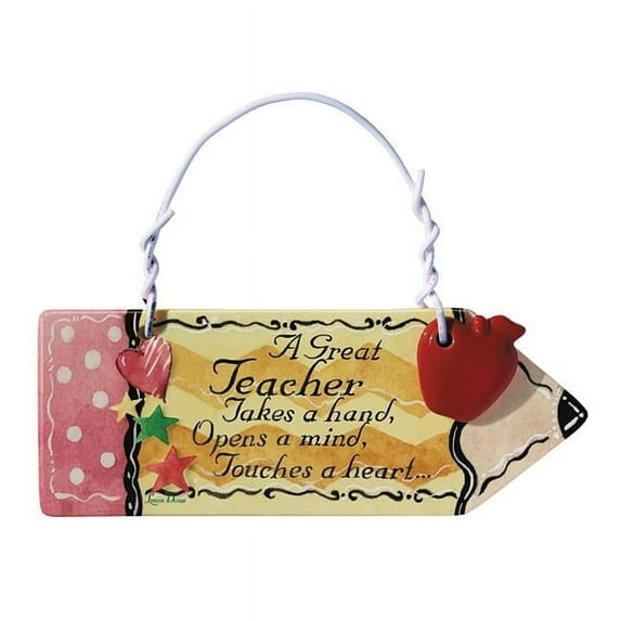 Lissom Design Landry Teacher 5-Line Hanging Sign - Walmart.com