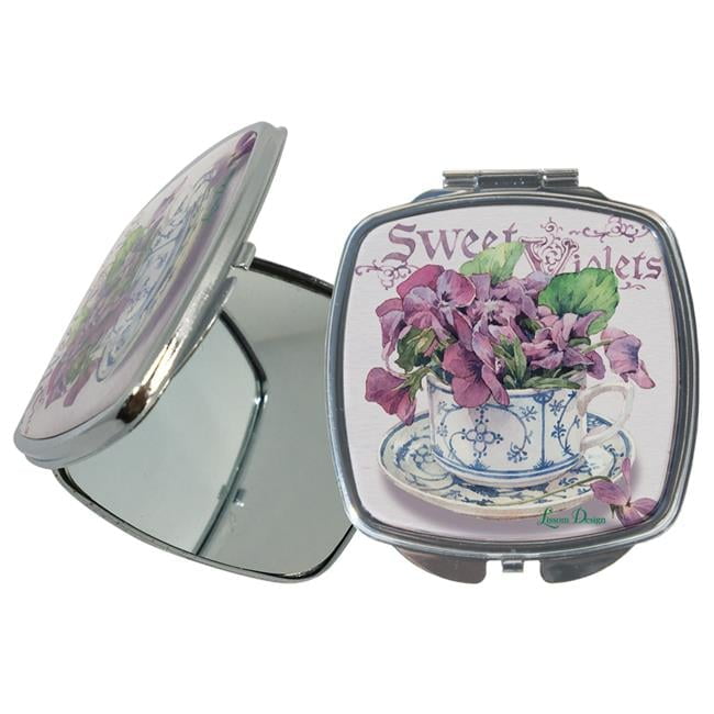 Lissom Design 61072 Sweet Violets Compact Make Up Magnifying Mirror ...