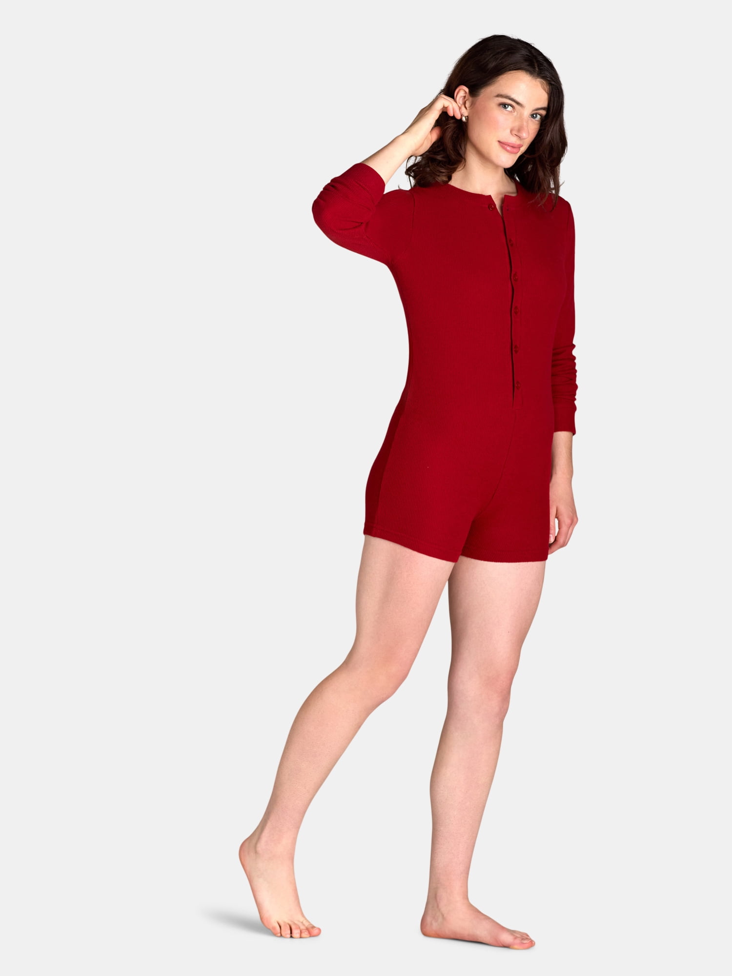 Lissome Women’s Brushed Ribbed One-Piece Sleeper, Sizes S-3X - Walmart.com