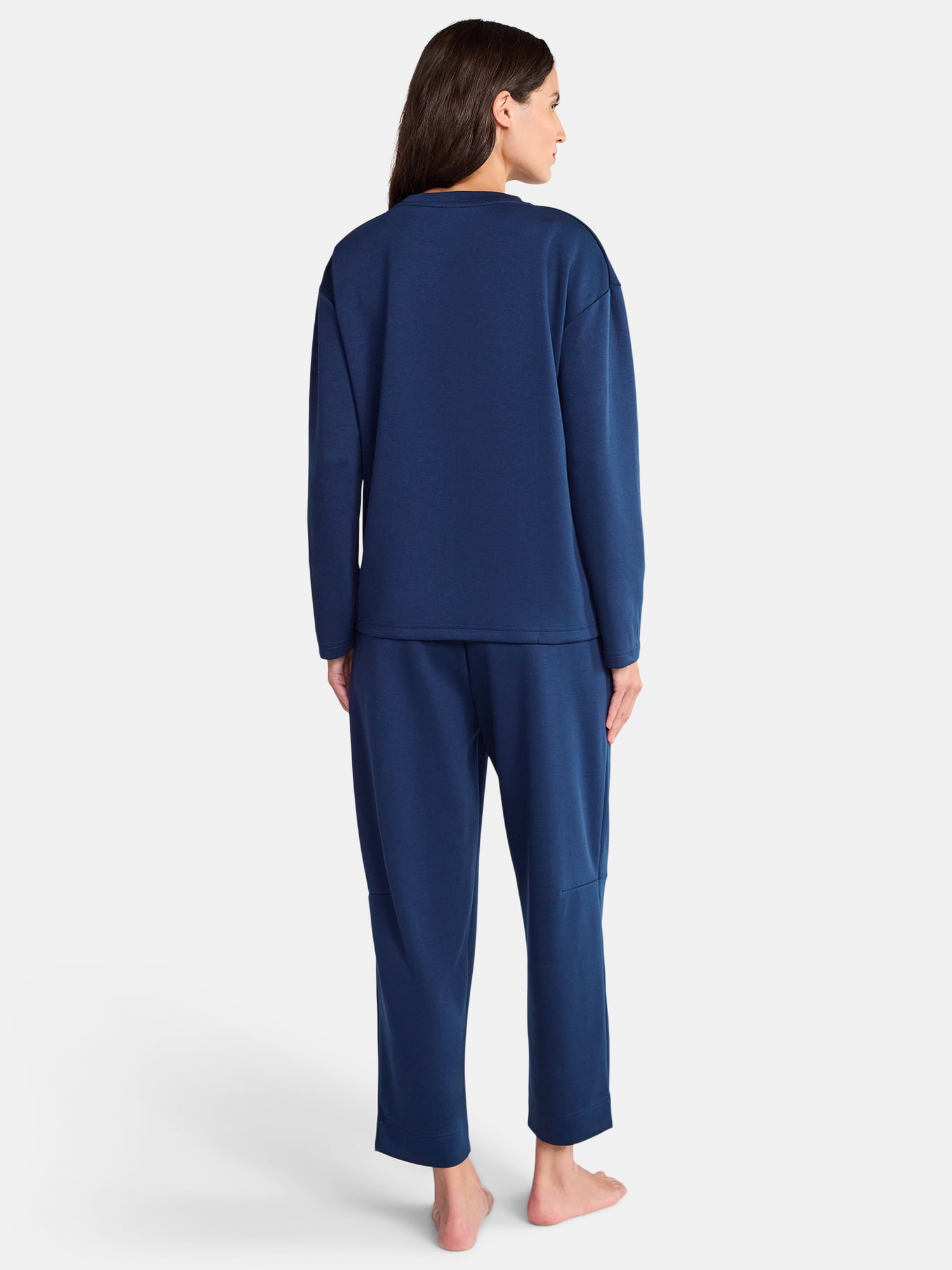 Lissome Women's Luxe Scuba Knit Top and Pants Pajama Set, 2-Piece ...