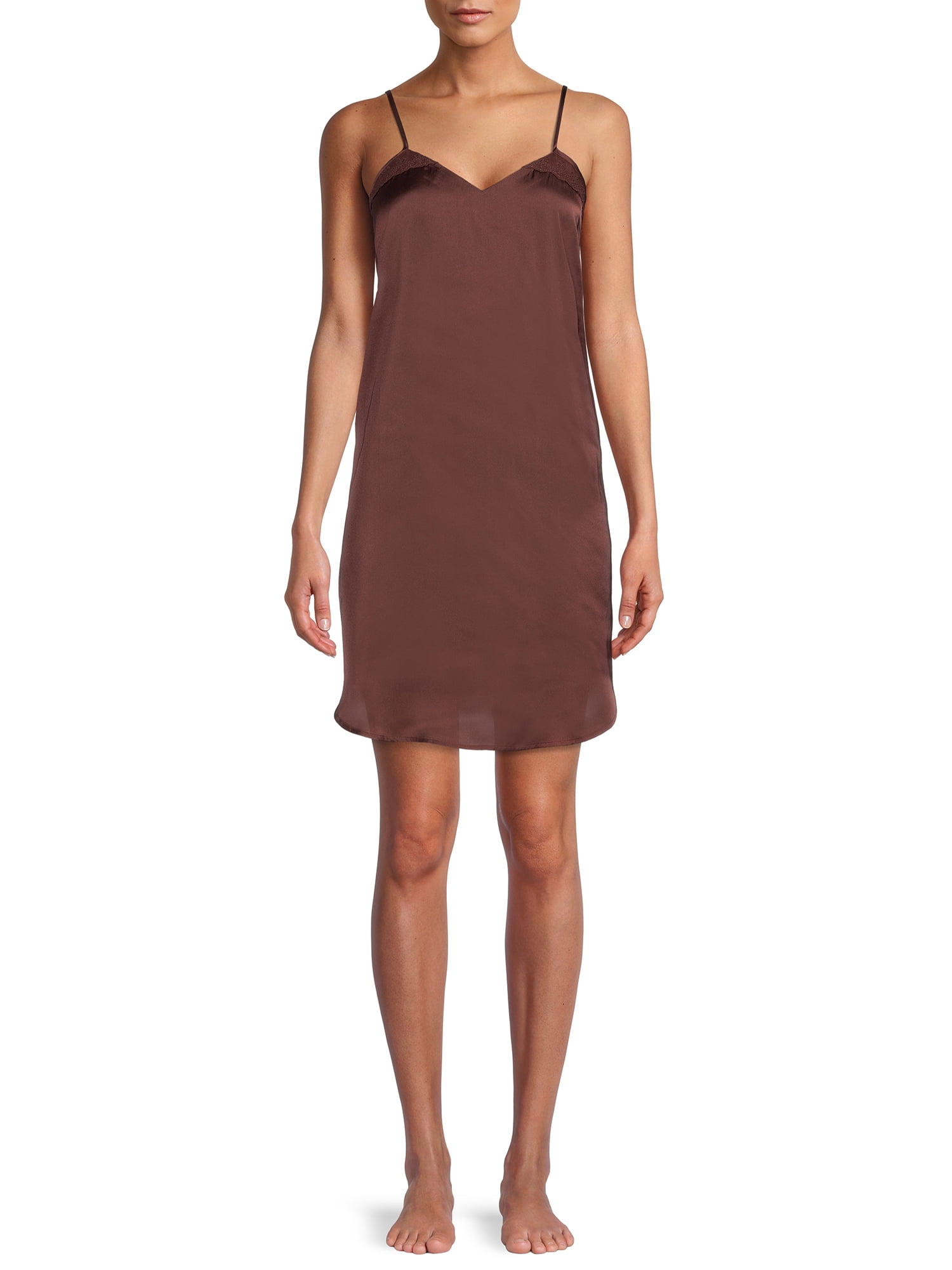 Lissome Women's Satin V-Neck Chemise - Walmart.com