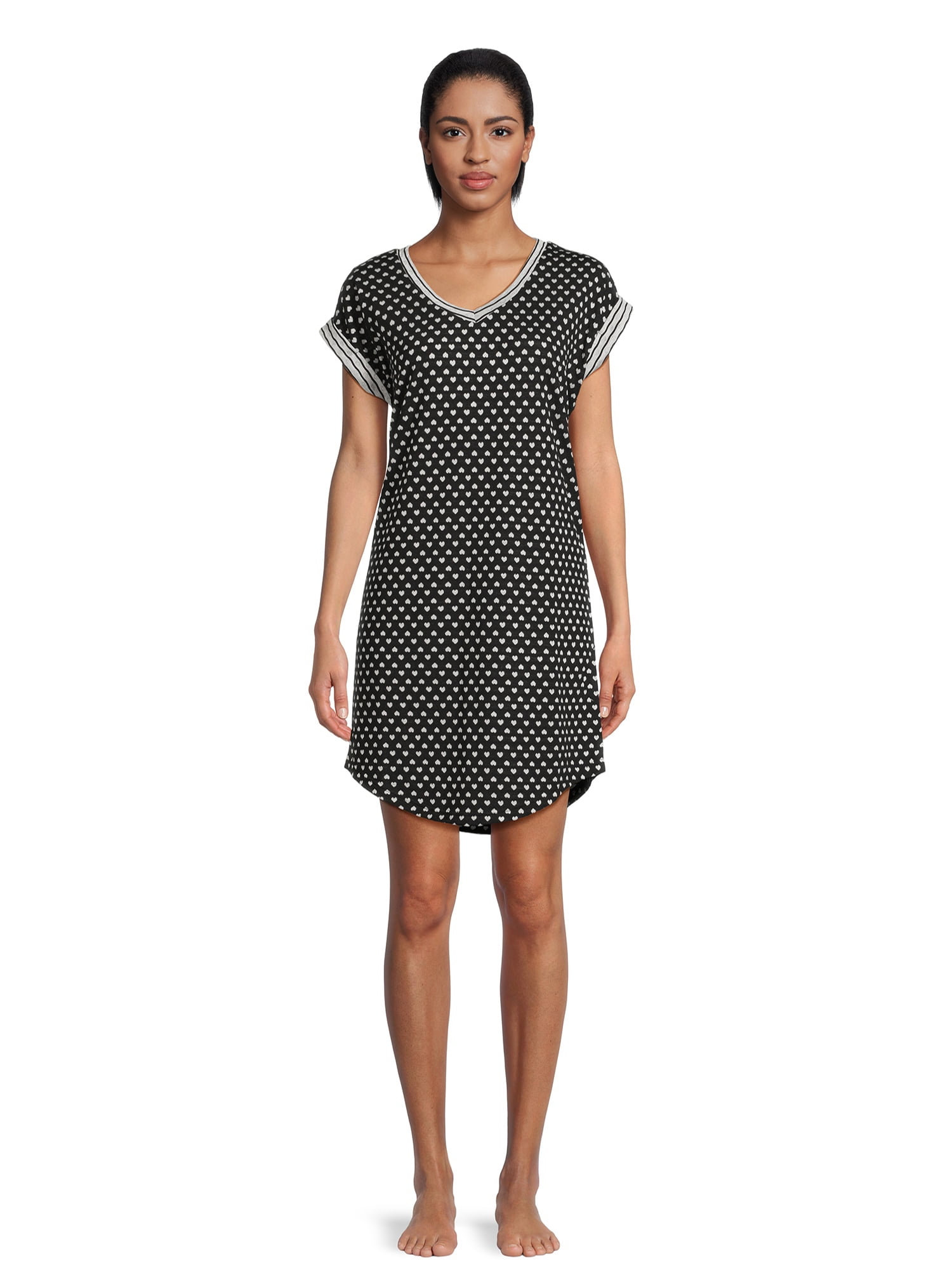 Lissome Women's Twin Prints Knit Nightshirt with Dolman Sleeves, Sizes ...