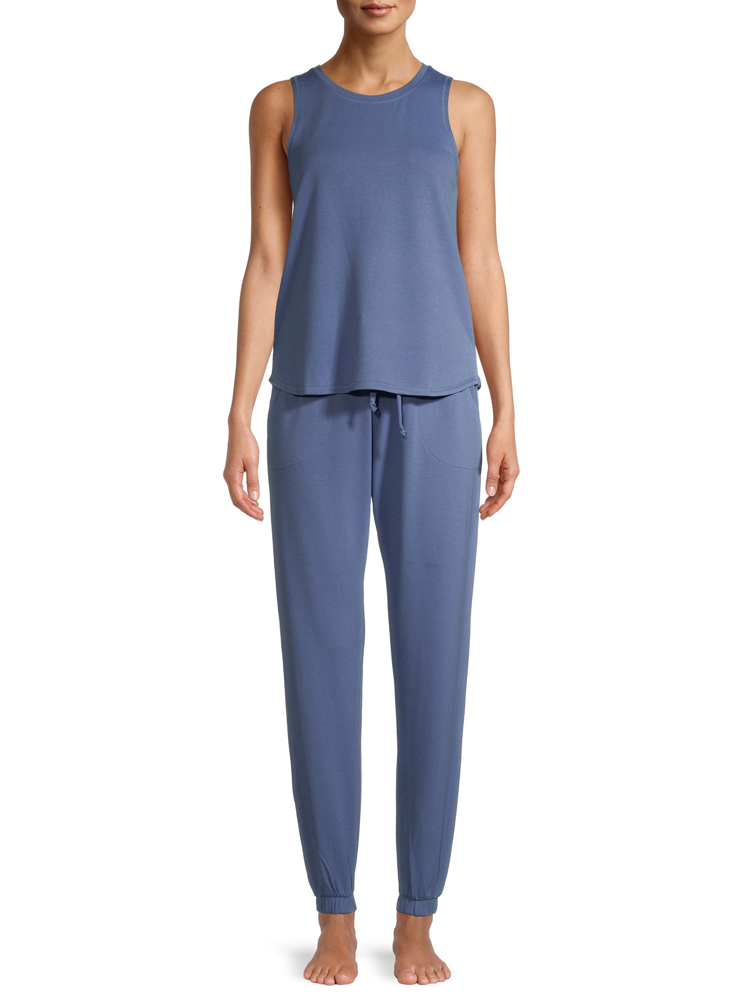 Lissome Women's and Women's Plus French Terry 2-Piece Pajama Set ...