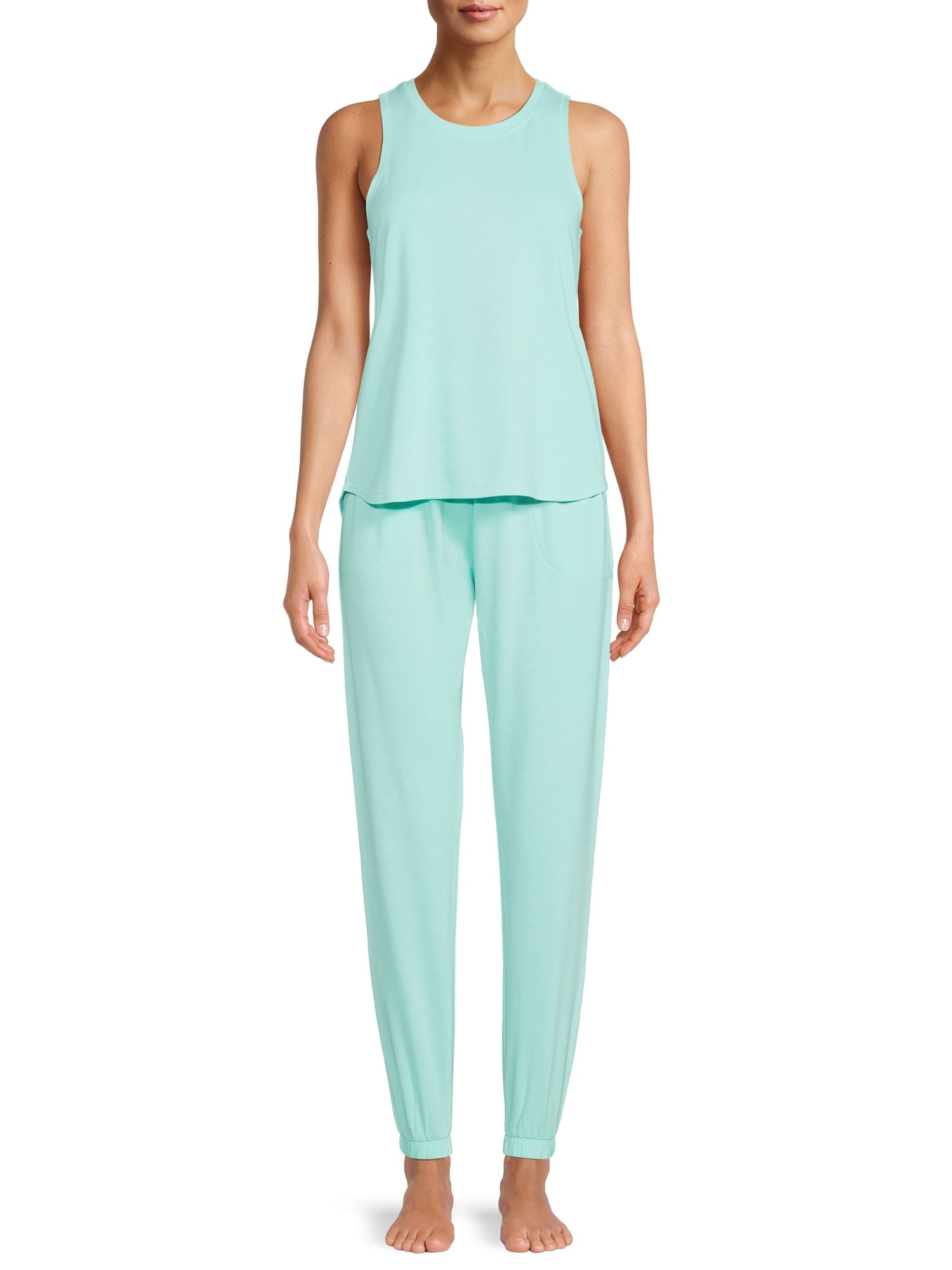 Lissome Women's and Women's Plus French Terry 2-Piece Pajama Set ...