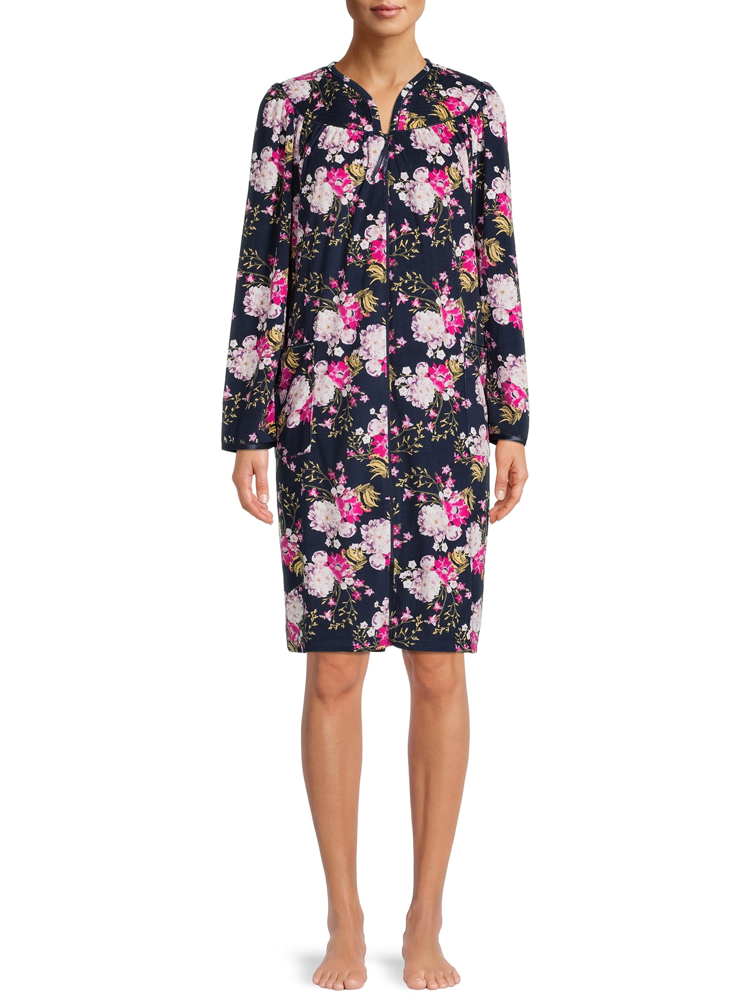 Lissome Women's and Women's Plus Long Sleeve Zip Front Diamond Fleece ...