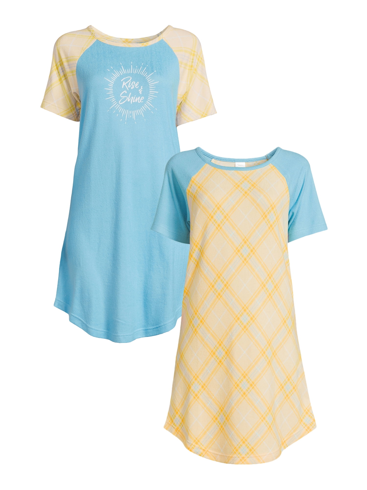 Lissome Women's and Women's Plus Size Hacci Sleepshirts with Short ...