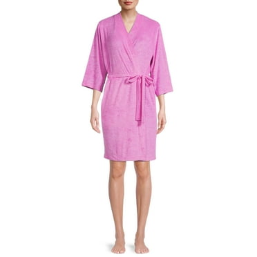 Lissome Women's & Women's Plus 3/4" Sleeve Terry Belted Robe - Walmart.com