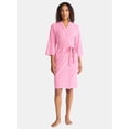 Lissome Women's and Women's Plus Size Waffle Knit Wrap Robe, Sizes S-4X ...