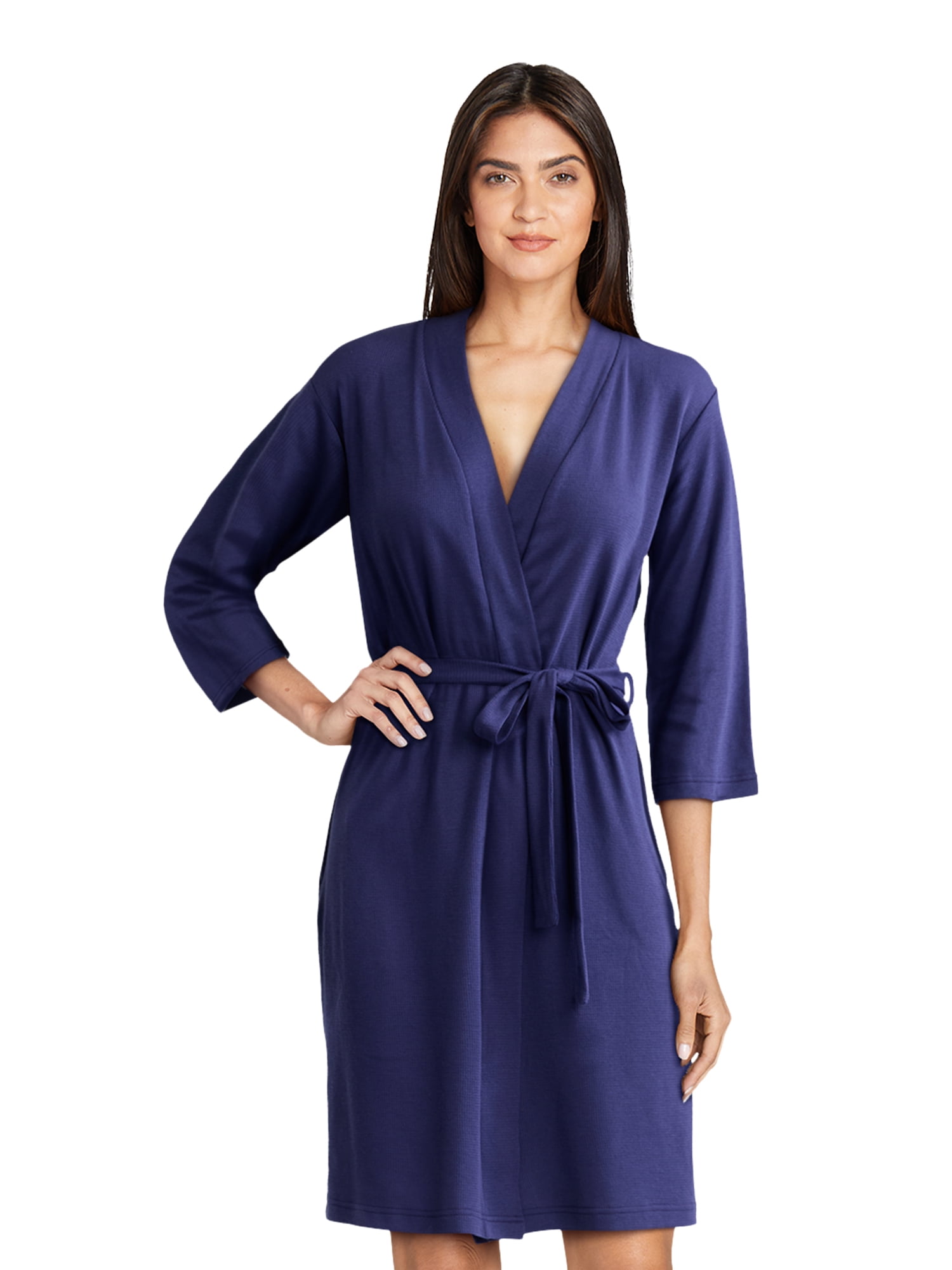 Lissome Women's and Women's Plus Size Waffle Knit Wrap Robe, Size S-4X ...