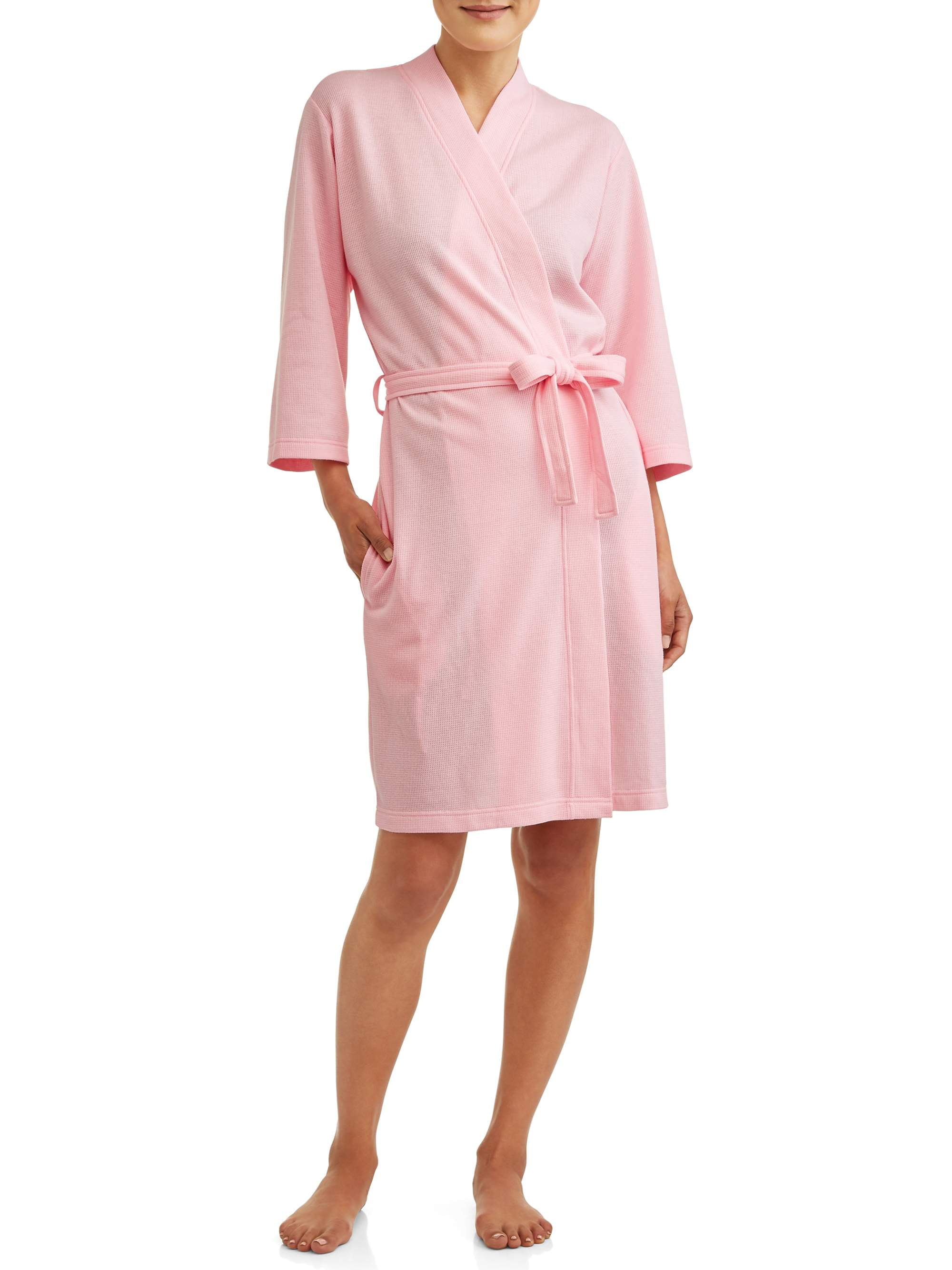 Lissome Women's and Women's Plus Size Waffle Knit Wrap Robe - Walmart.com