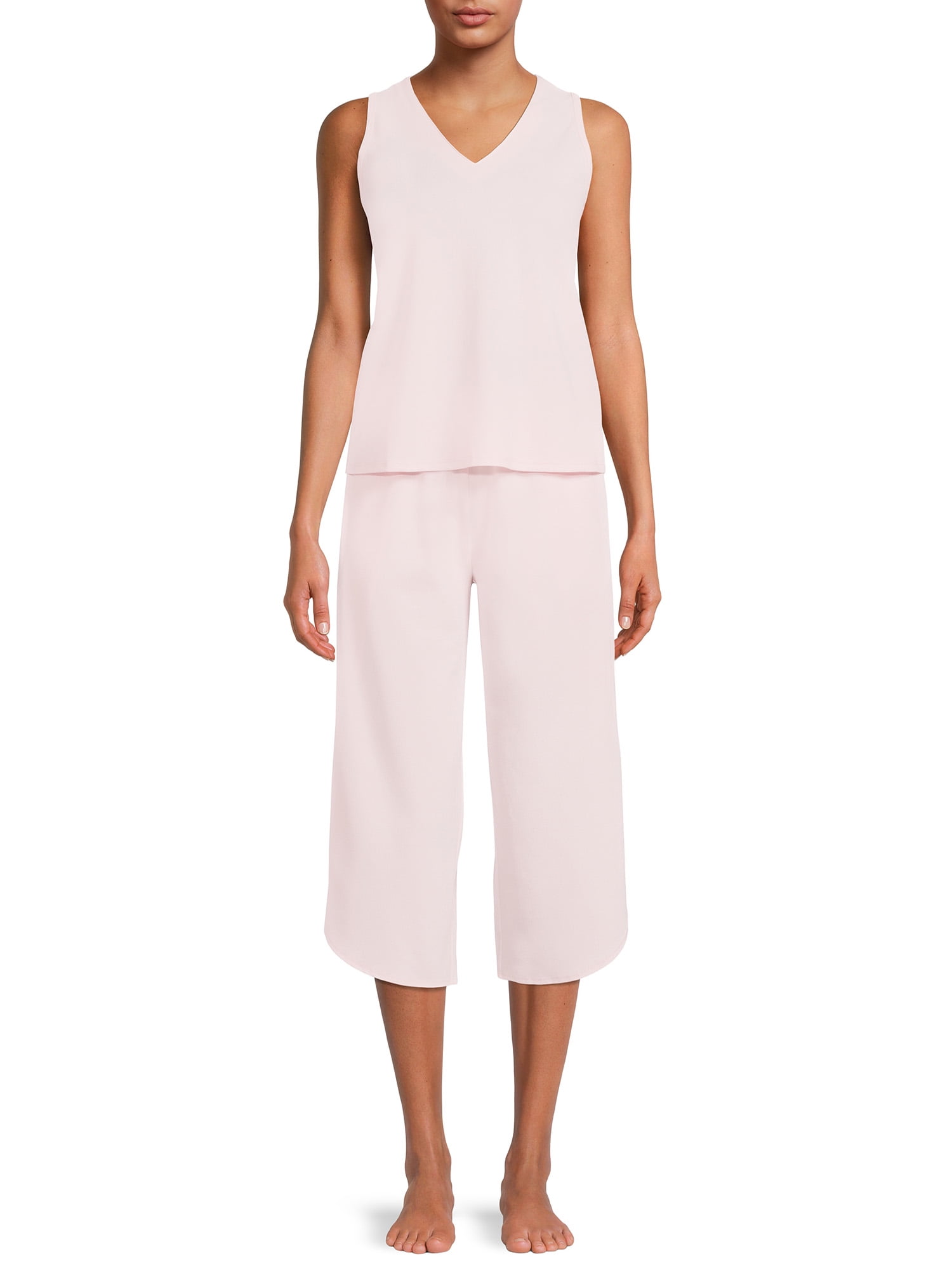 Lissome Women's and Women's Plus Tank Top and Capri Pants Sleep Set, 2 ...