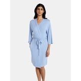 Lissome Women's Ultra Soft Stretchy Knit Belted Wrap Robe, Sizes S-3X ...