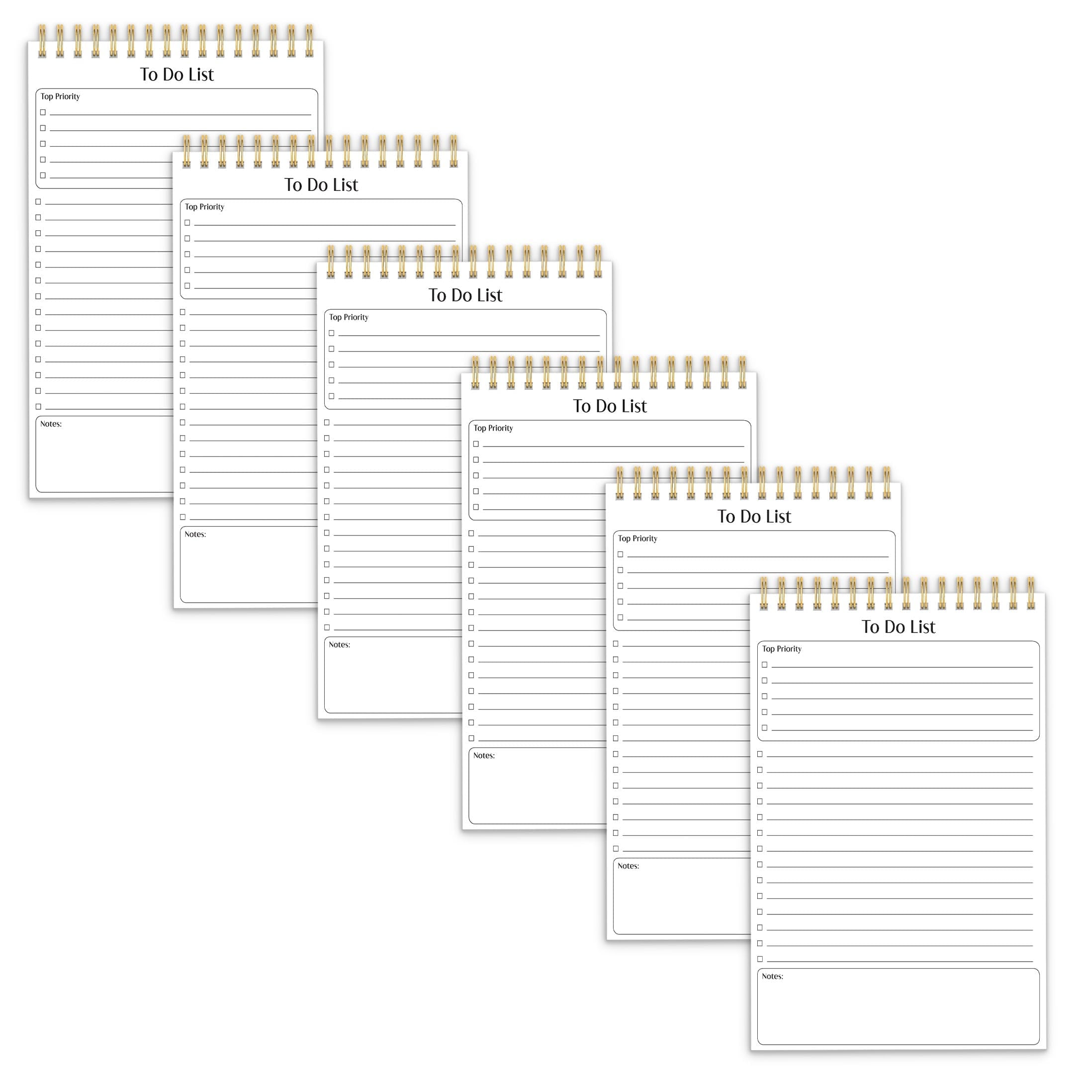 To Do List Mini Notepads, 5.5" x 8.5", Planning Note Pads, 50 Sheets ...