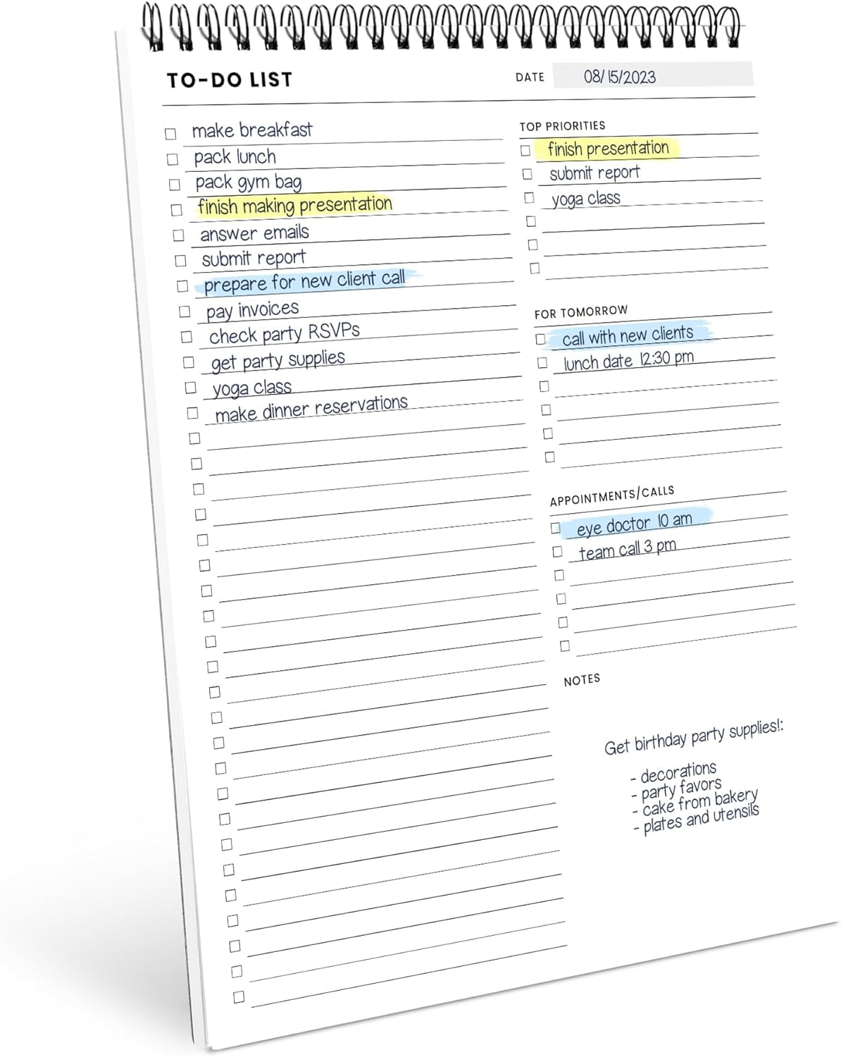 To Do List Notepad: With Multiple Functional Sections - 6.5 x 9.8 60 ...