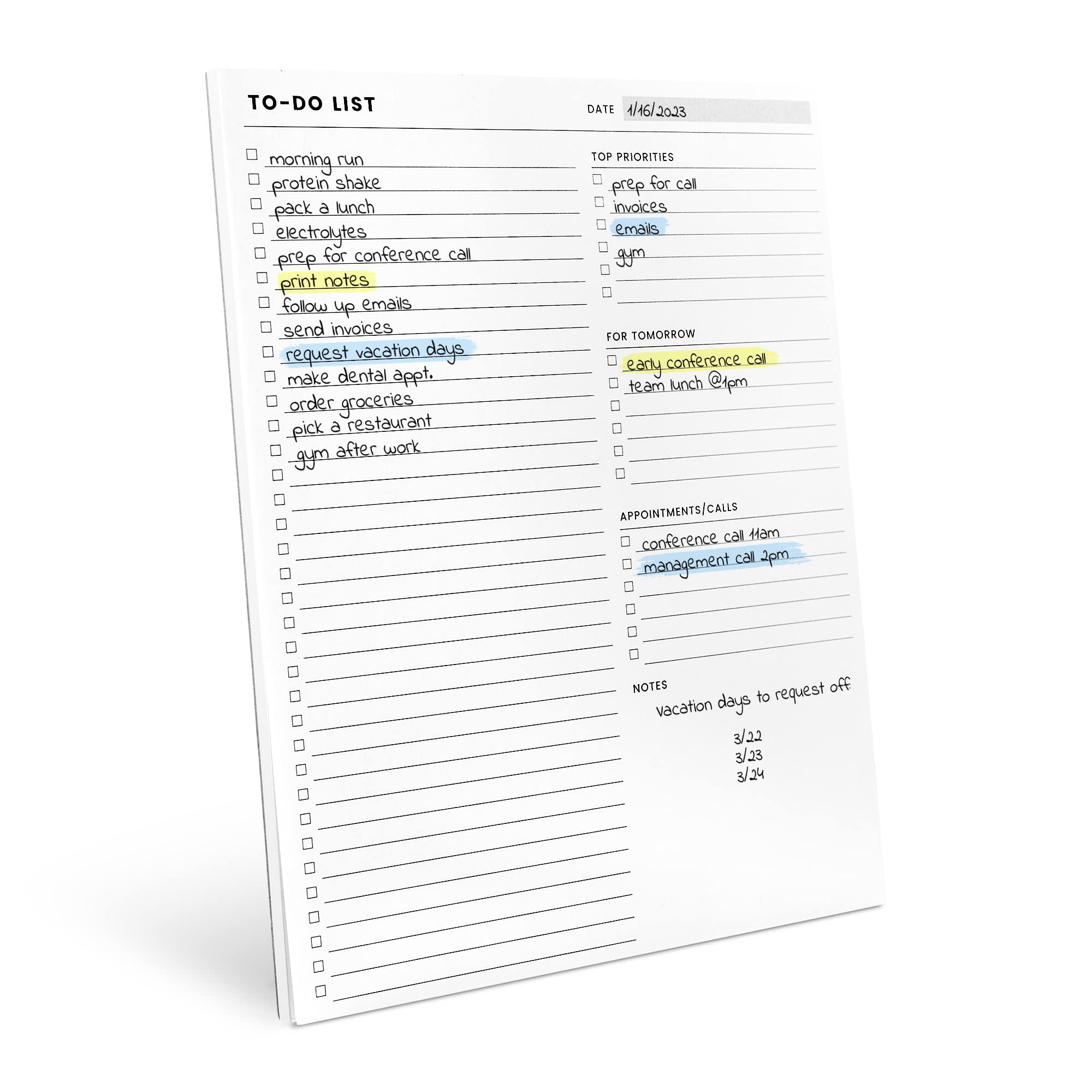 To Do List Notepad: With Multiple Functional Sections - Large Size 8.5x11" 52 Sheets - Tear Off ...