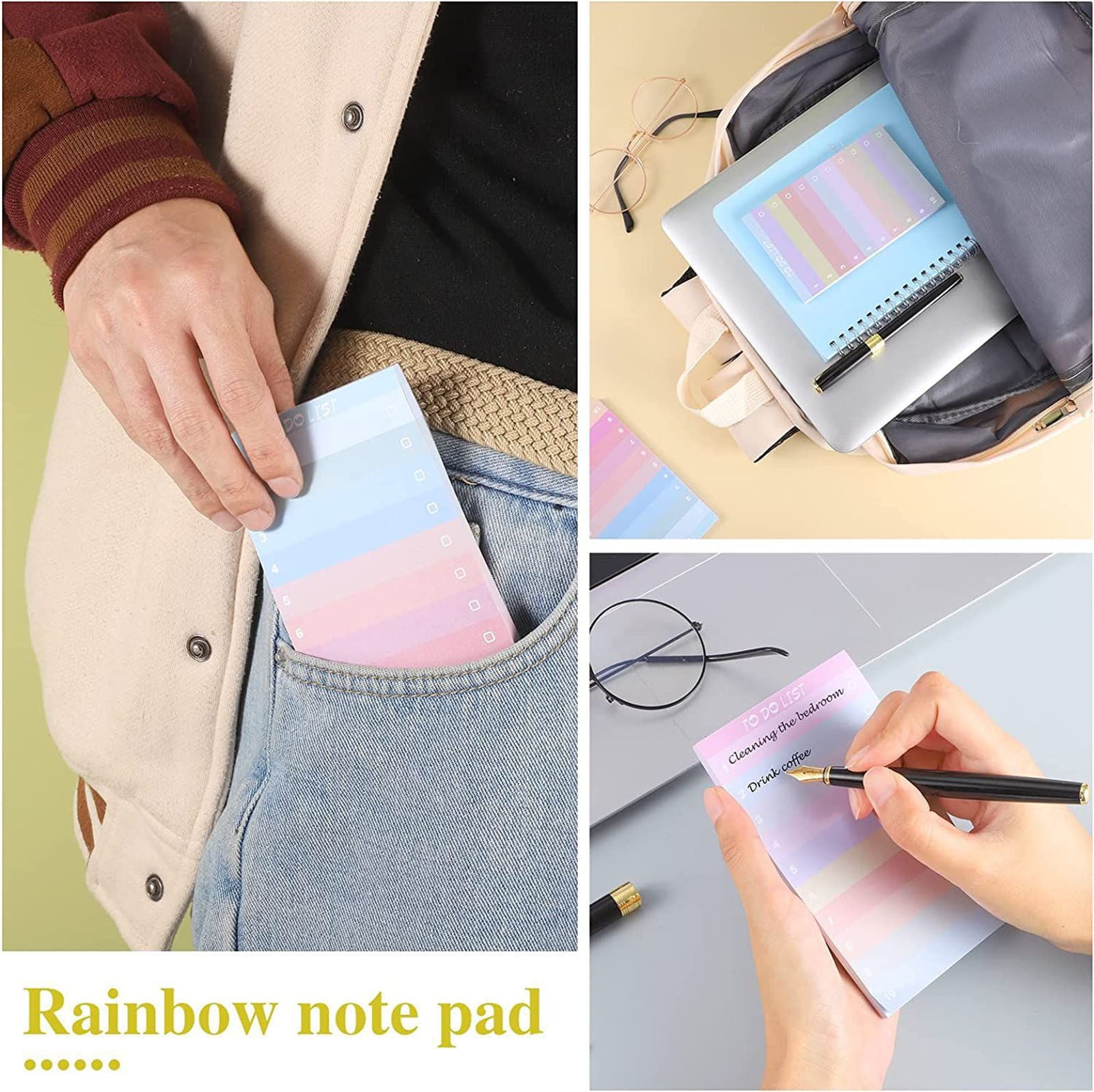 To Do List Notes Daily Checklist Notebook Undated Memo Pad Color Block ...