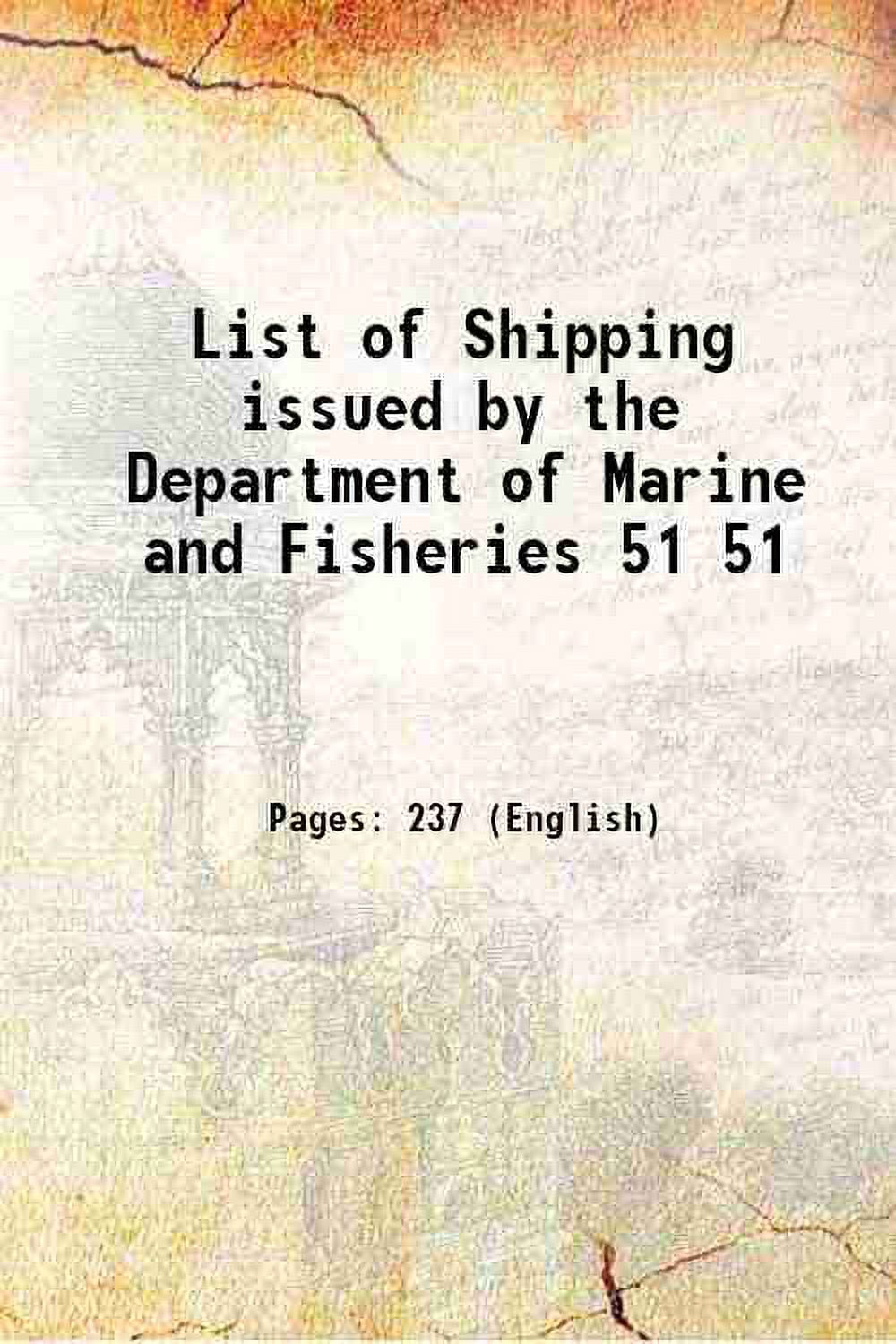 List of Shipping issued by the Department of Marine and Fisheries ...