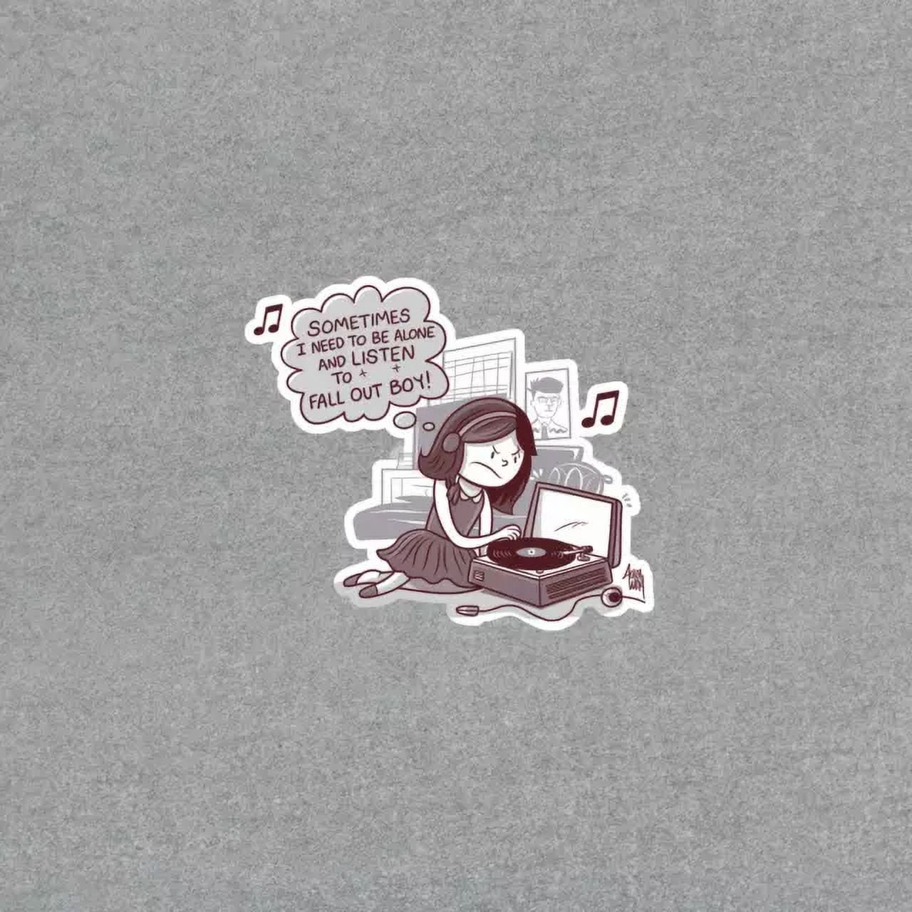 Listen To Fall Out Boy Alone Music Lover Vinyl Sticker Decalphone Decal ...