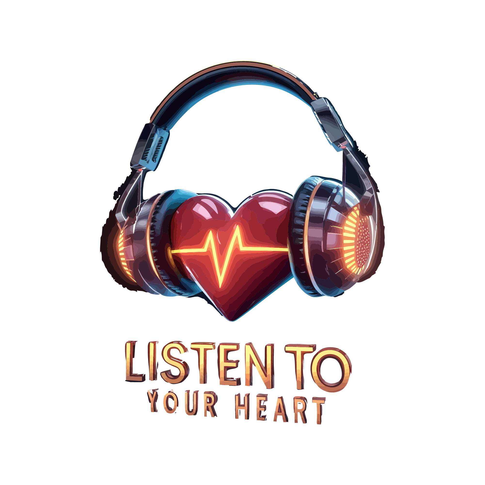 Listen To Your Heart Growth Mindset Ignore Motivational Quote Wall Art ...