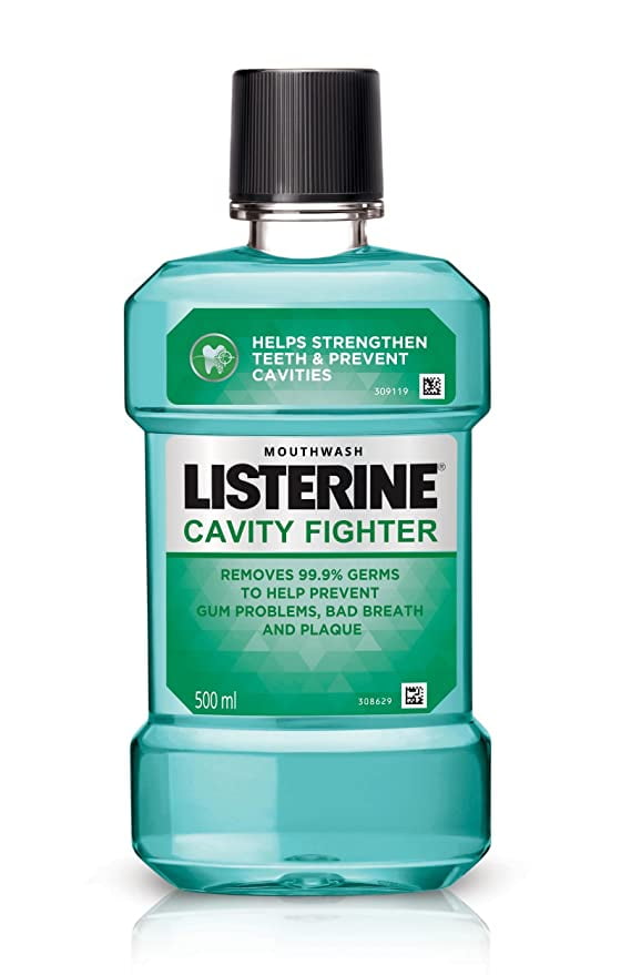 Listerine Cavity Fighter Mouthwash Liquid, Removes 99.9% Germs ...