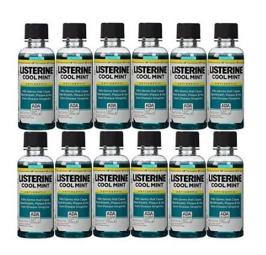 Listerine Cool Mint Antiseptic Mouthwash 3.2 oz Travel 12pk - Walmart.com