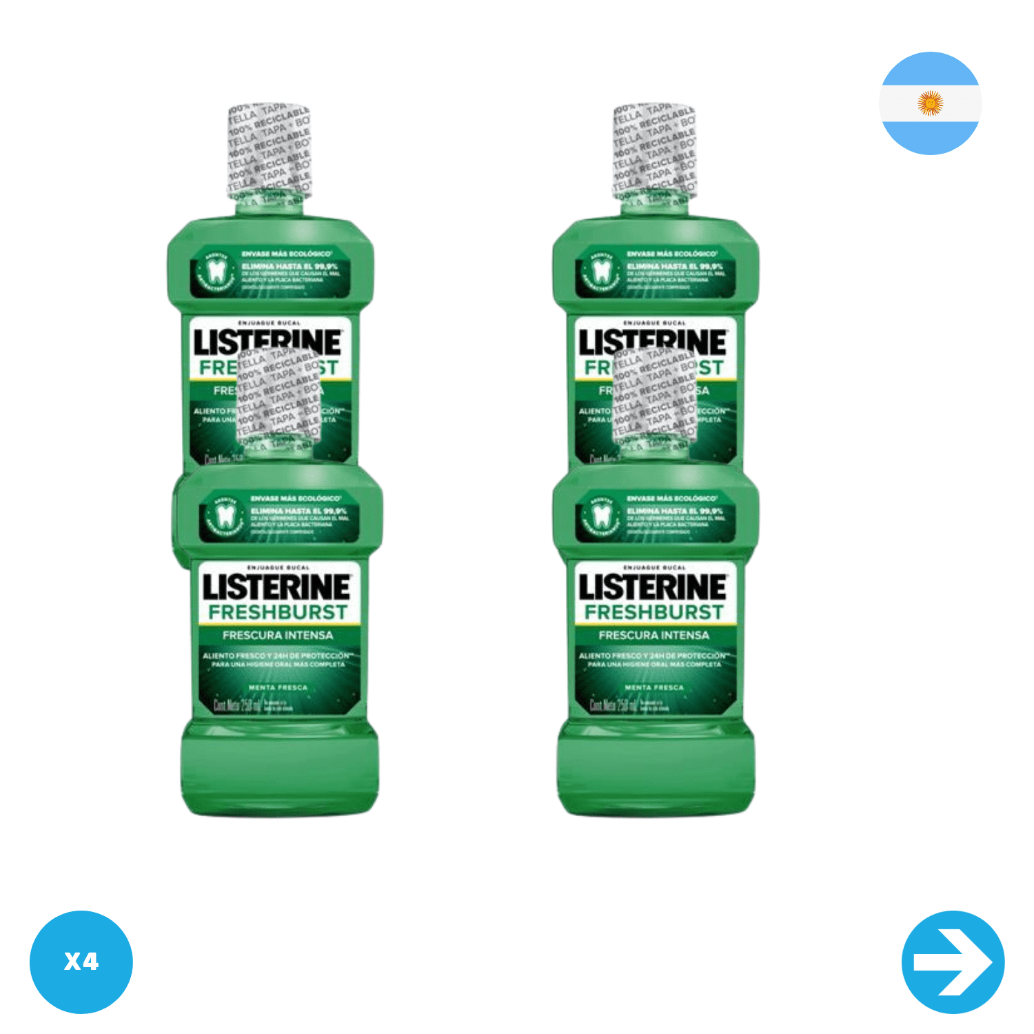 Listerine - Fresh Intense Freshness Mouthwash - 250ml - 4 units ...