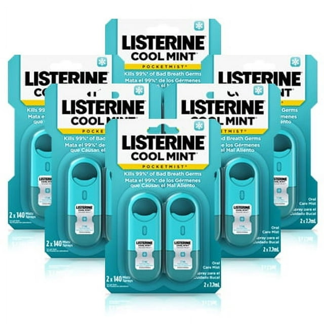Listerine Pocketmist Fresh Breath Spray, Cool Mint Oral Care Mist, 7 ...
