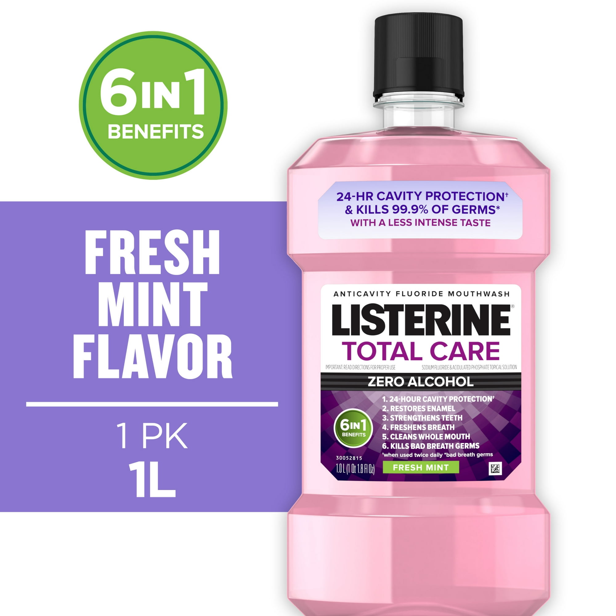 Listerine Total Care Zero Alcohol-Free Mouthwash/Mouth Rinse, Fresh ...