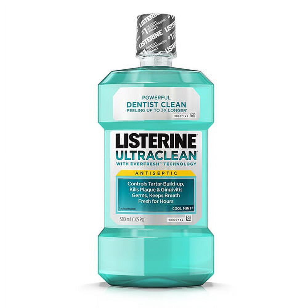 Listerine Ultra Clean Antiseptic Mouthwash, Cool Mint - 500 Ml, 2 Pack ...