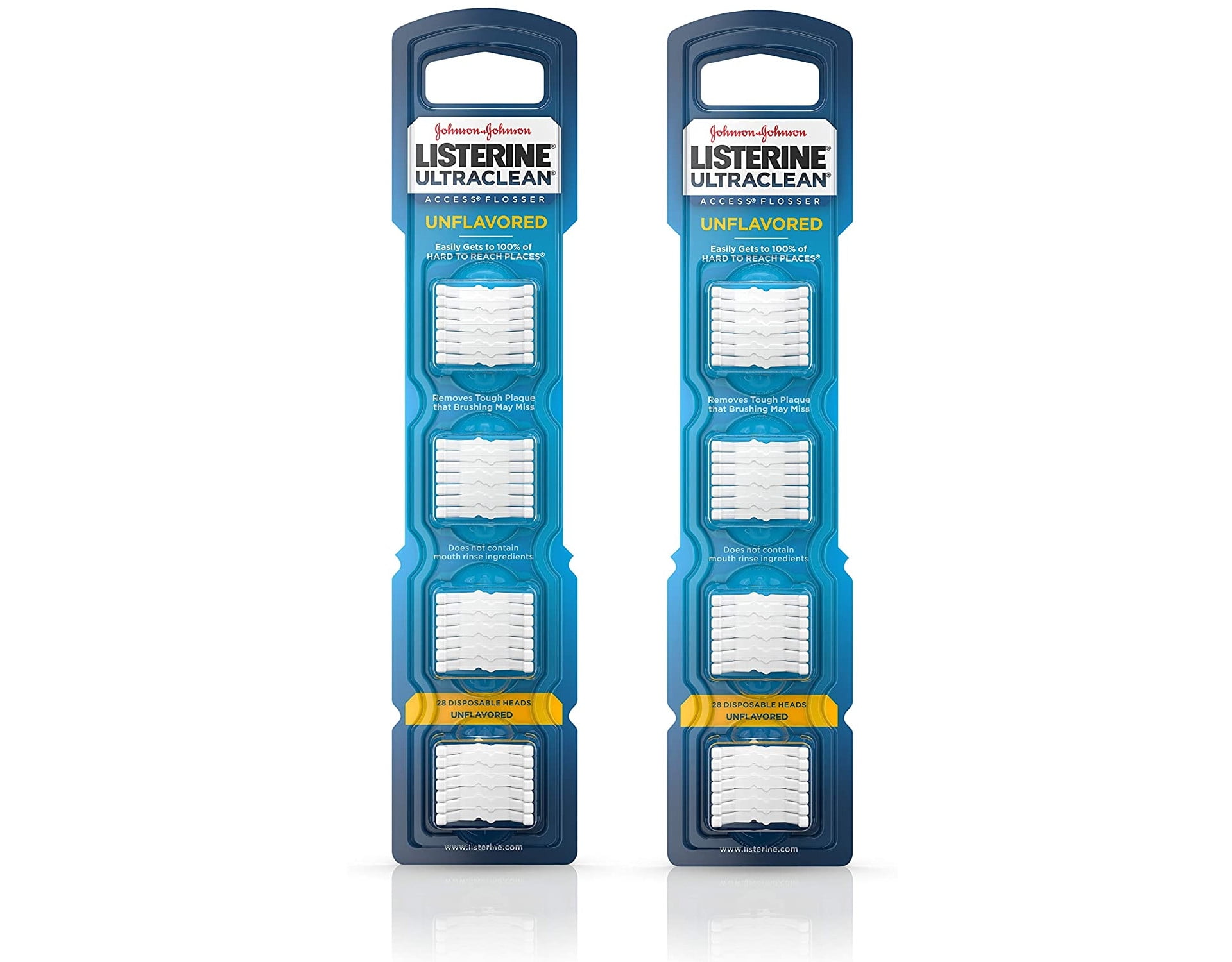 Listerine Ultraclean Access Dental Flosser Refill Heads, Unflavored 28 ...