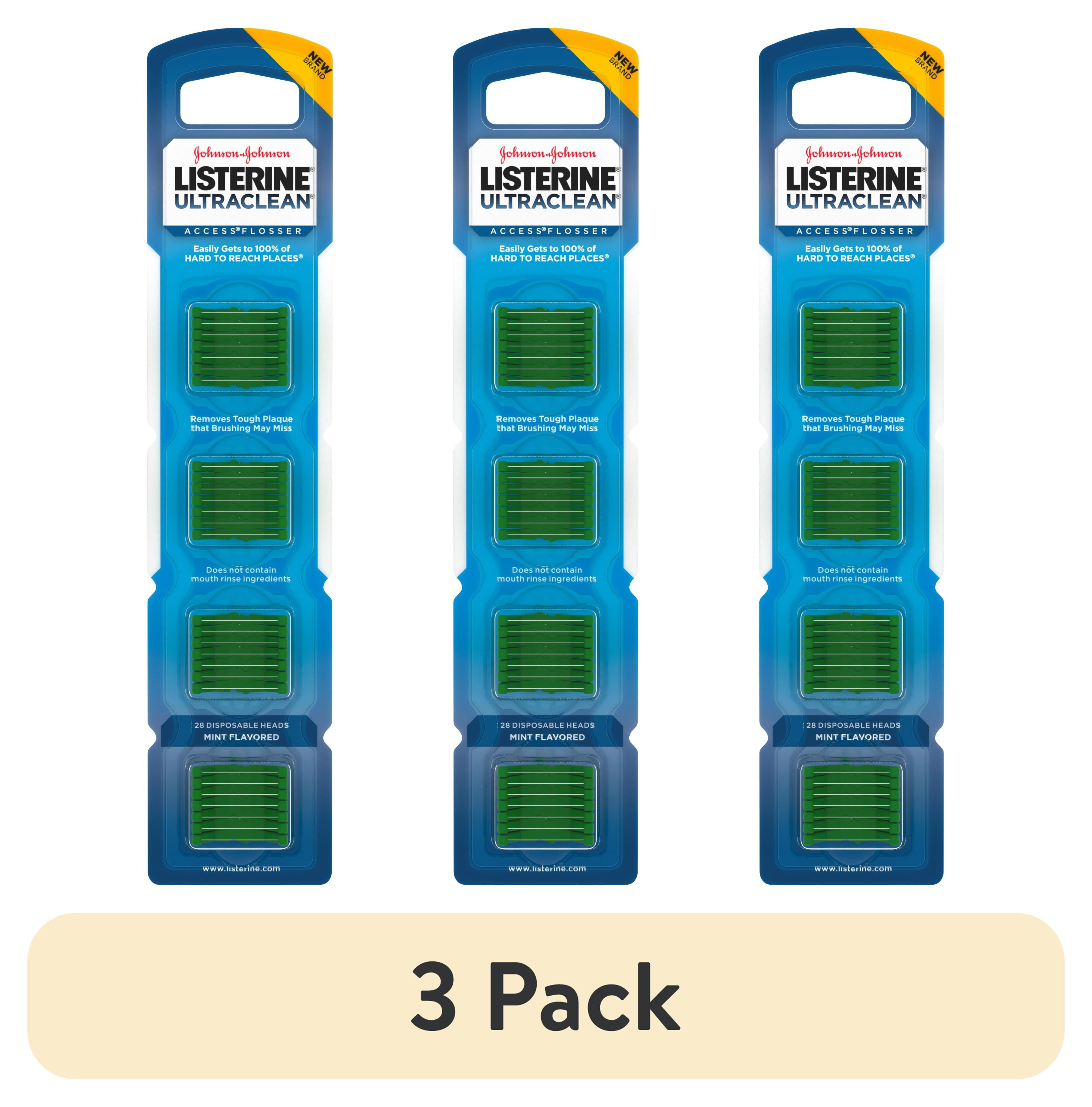 (3 pack) Listerine Ultraclean Access Mint Flosser Refill Heads, 28 ...