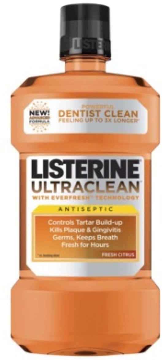 Listerine Ultraclean Antiseptic Fresh Citrus 1500 mL (Pack of 4 ...