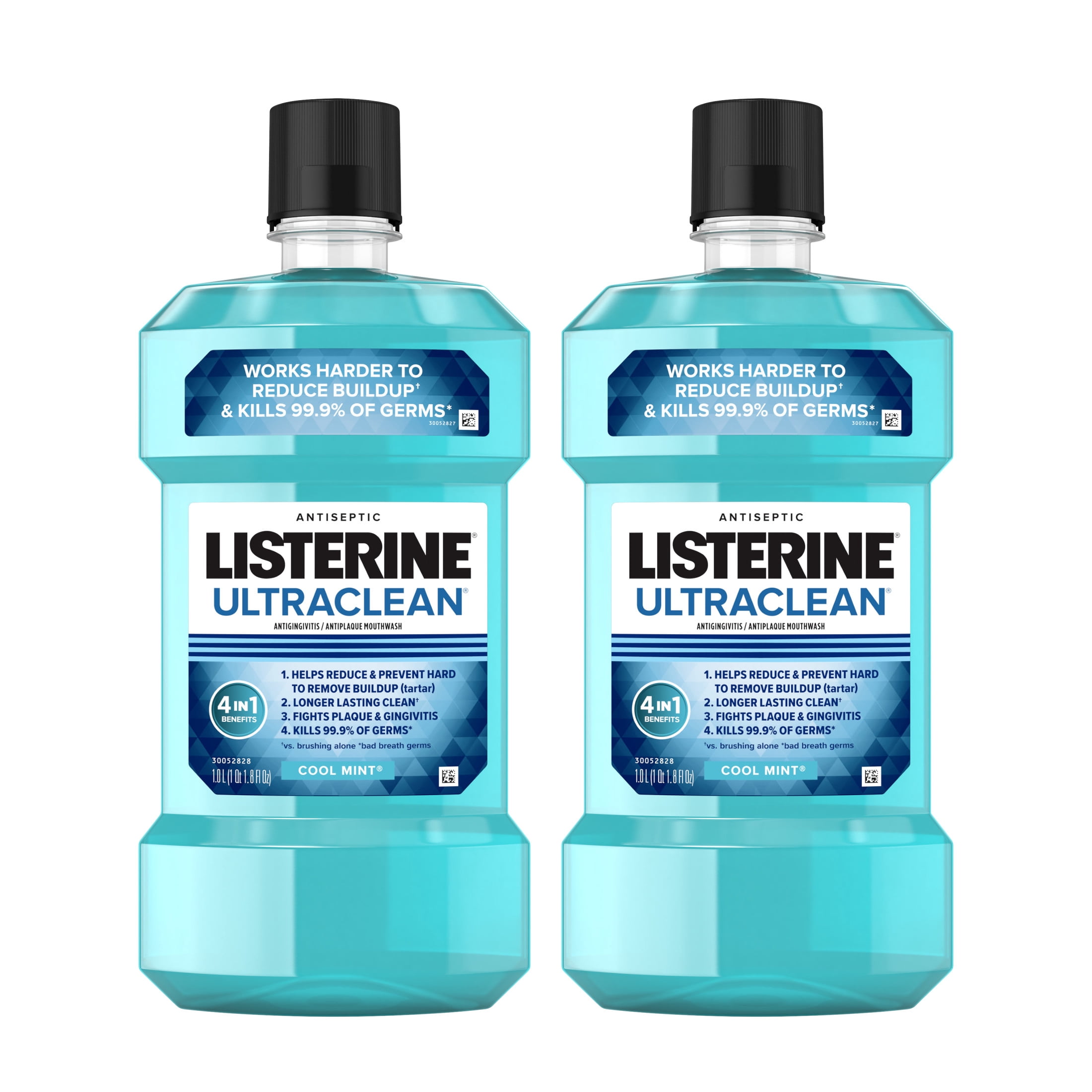 Listerine Ultraclean Antiseptic Gingivitis Mouthwash, Mint, 2 x 1 L ...