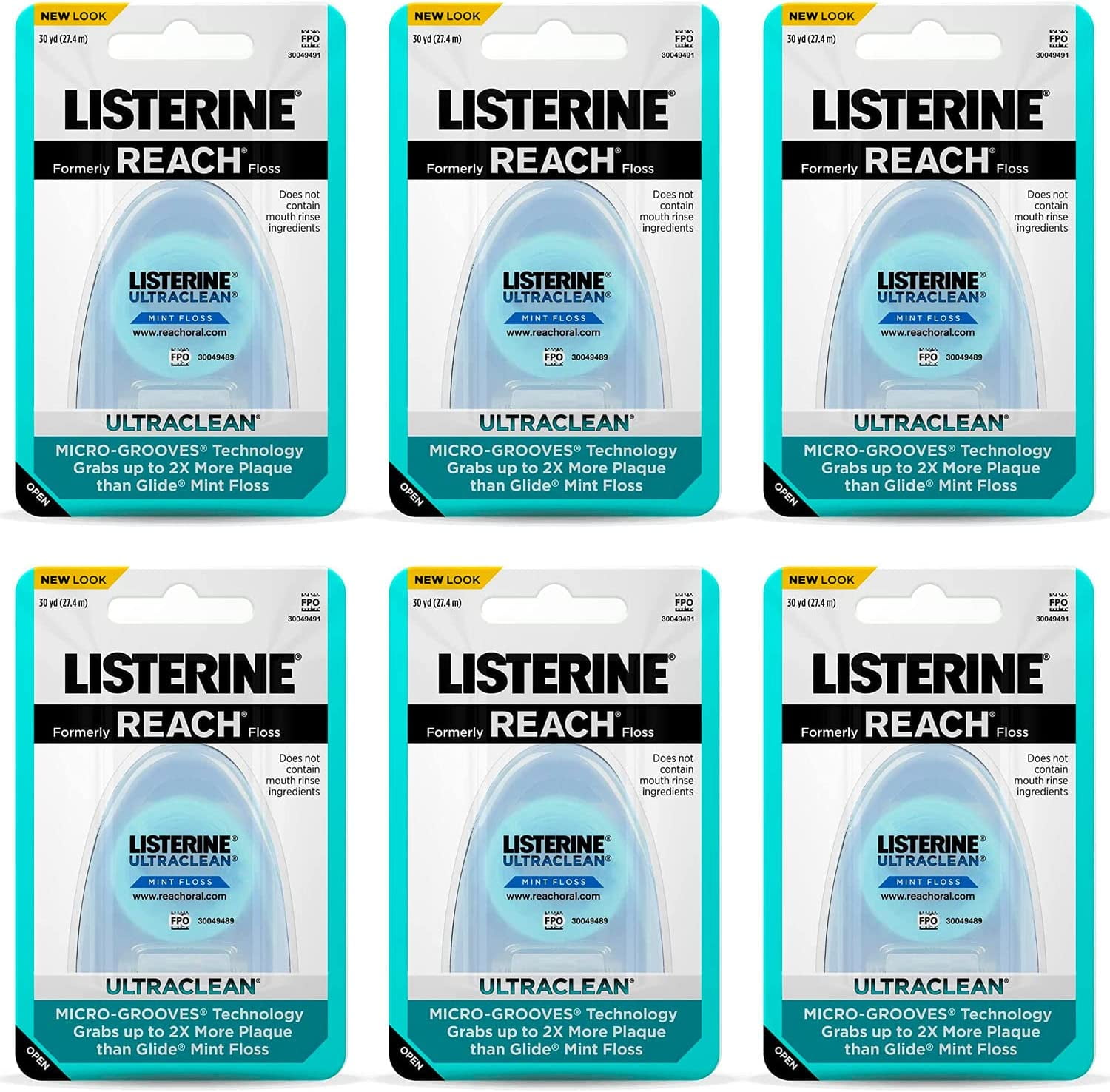 Listerine Ultraclean Dental Floss, Oral Care, Mint-Flavored, 30 Yards ...