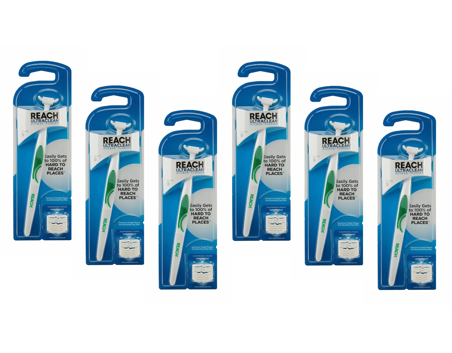 Reach Listerine Ultraclean Snap-On Dental Flosser Refills, Pack of 6 ...