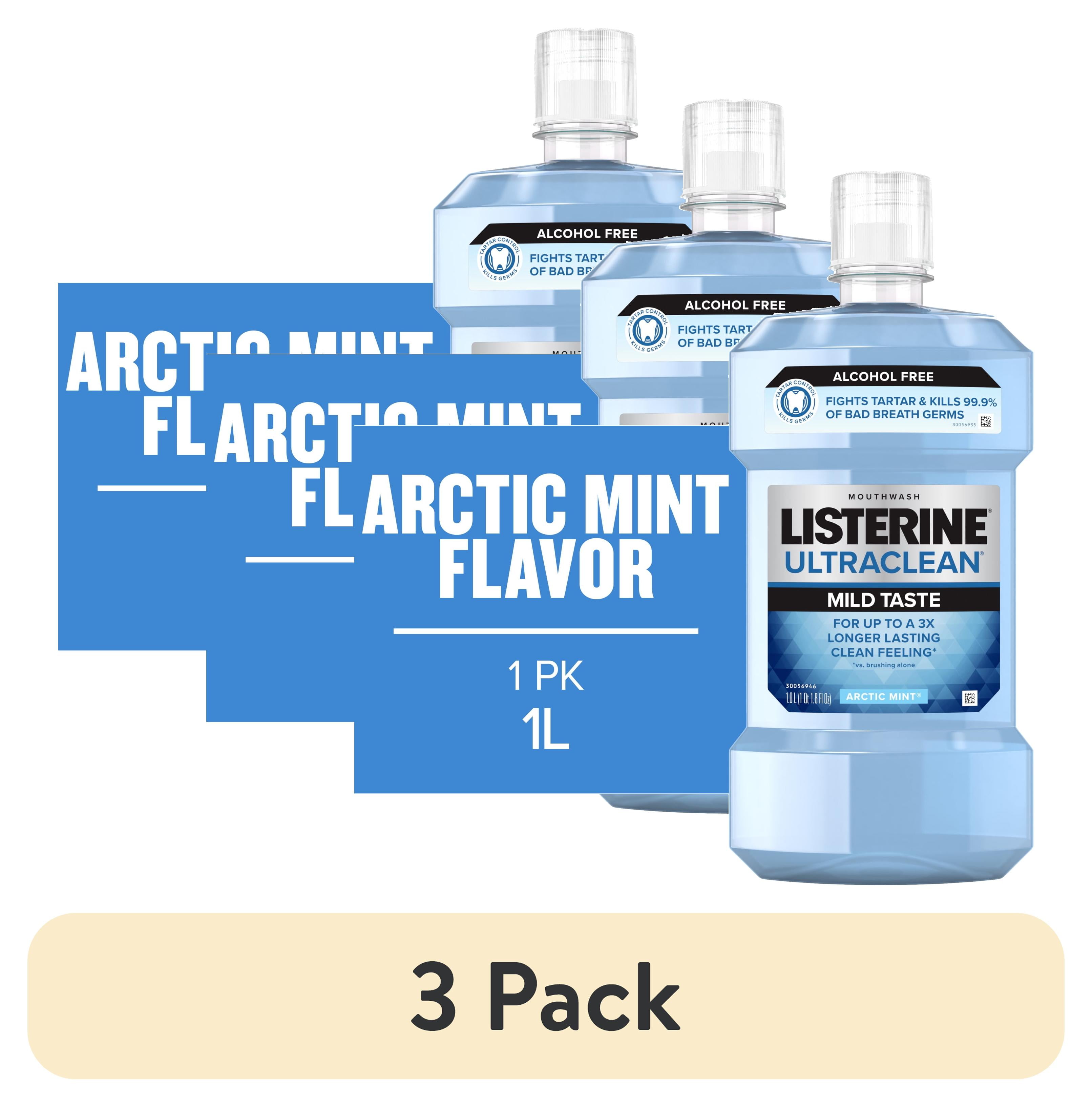 (3 pack) Listerine Ultraclean Zero Alcohol Tartar Mouthwash, Arctic ...